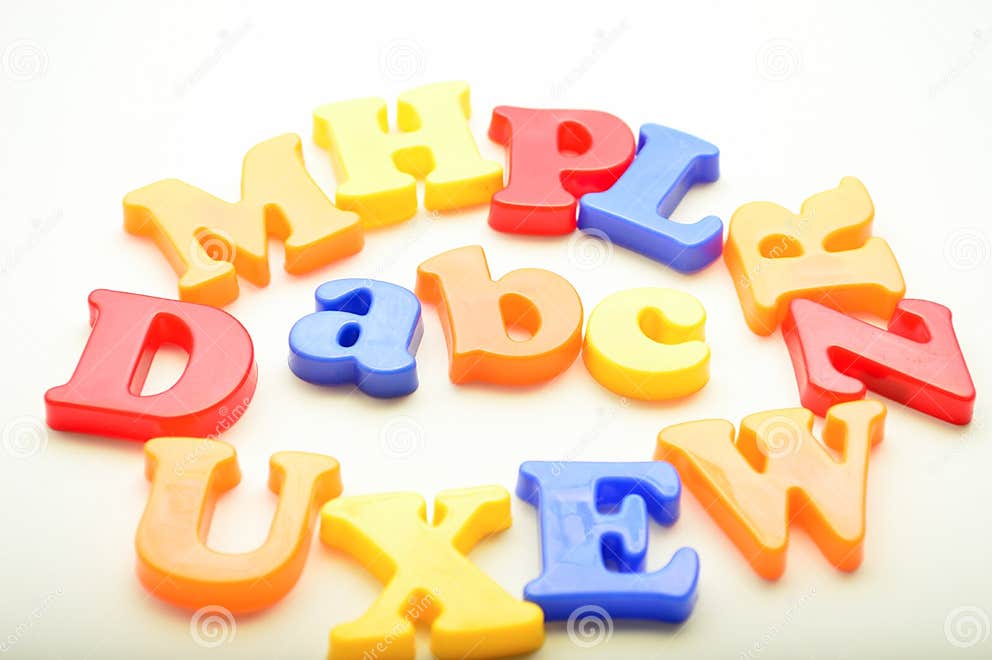 Plastic alphabet letters stock photo. Image of macro - 48847702