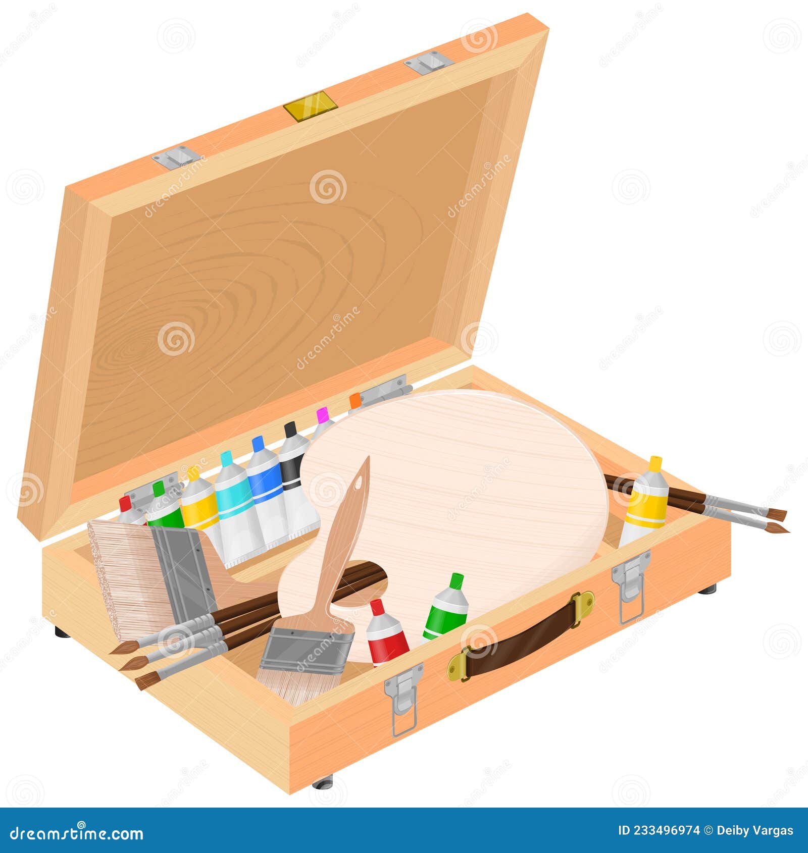 Plastic artist paint boxes stock vector. Illustration of profession ...
