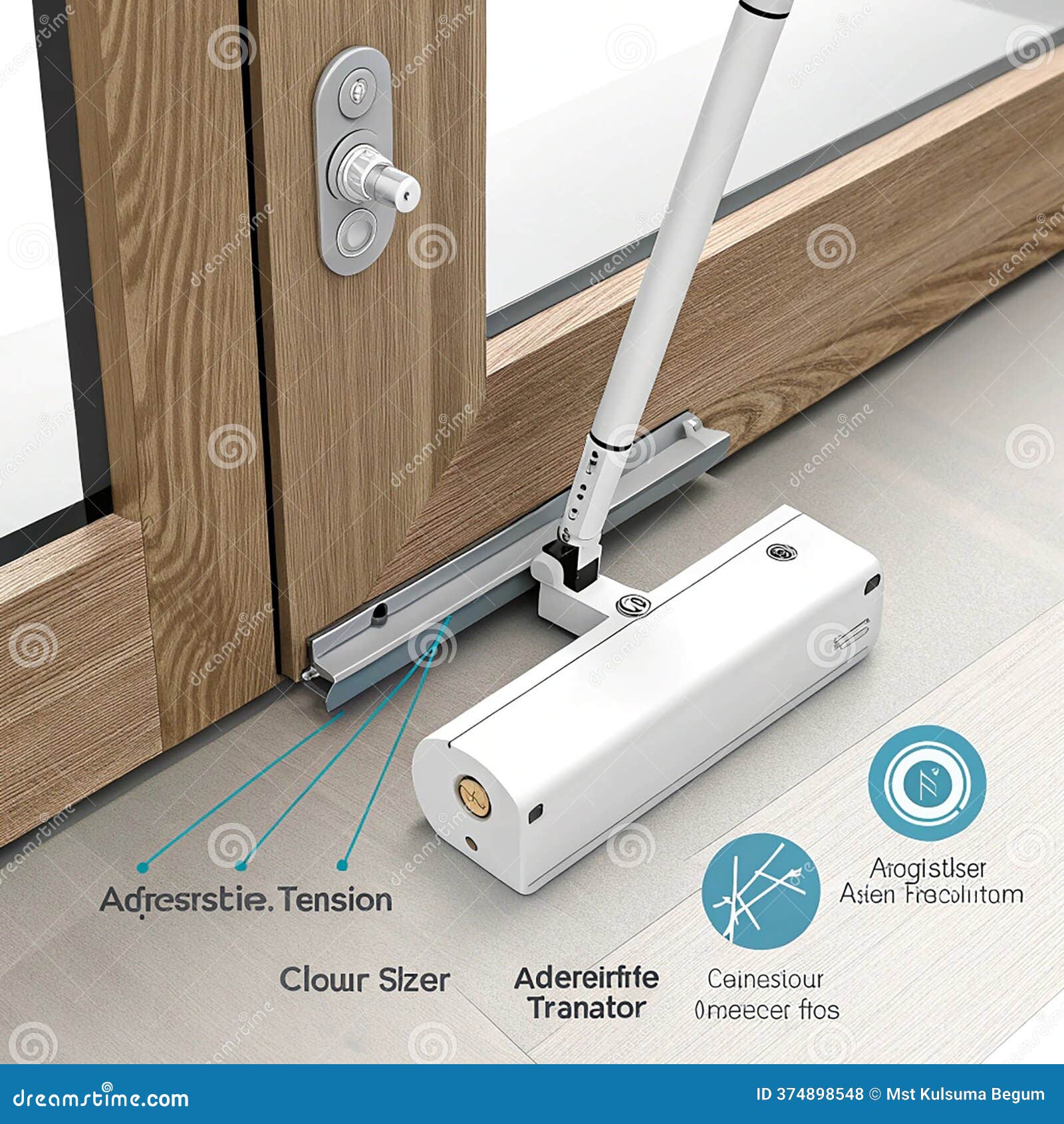 Plastic Automatic Door Closer With Adjustable Tension Stock Photography ...