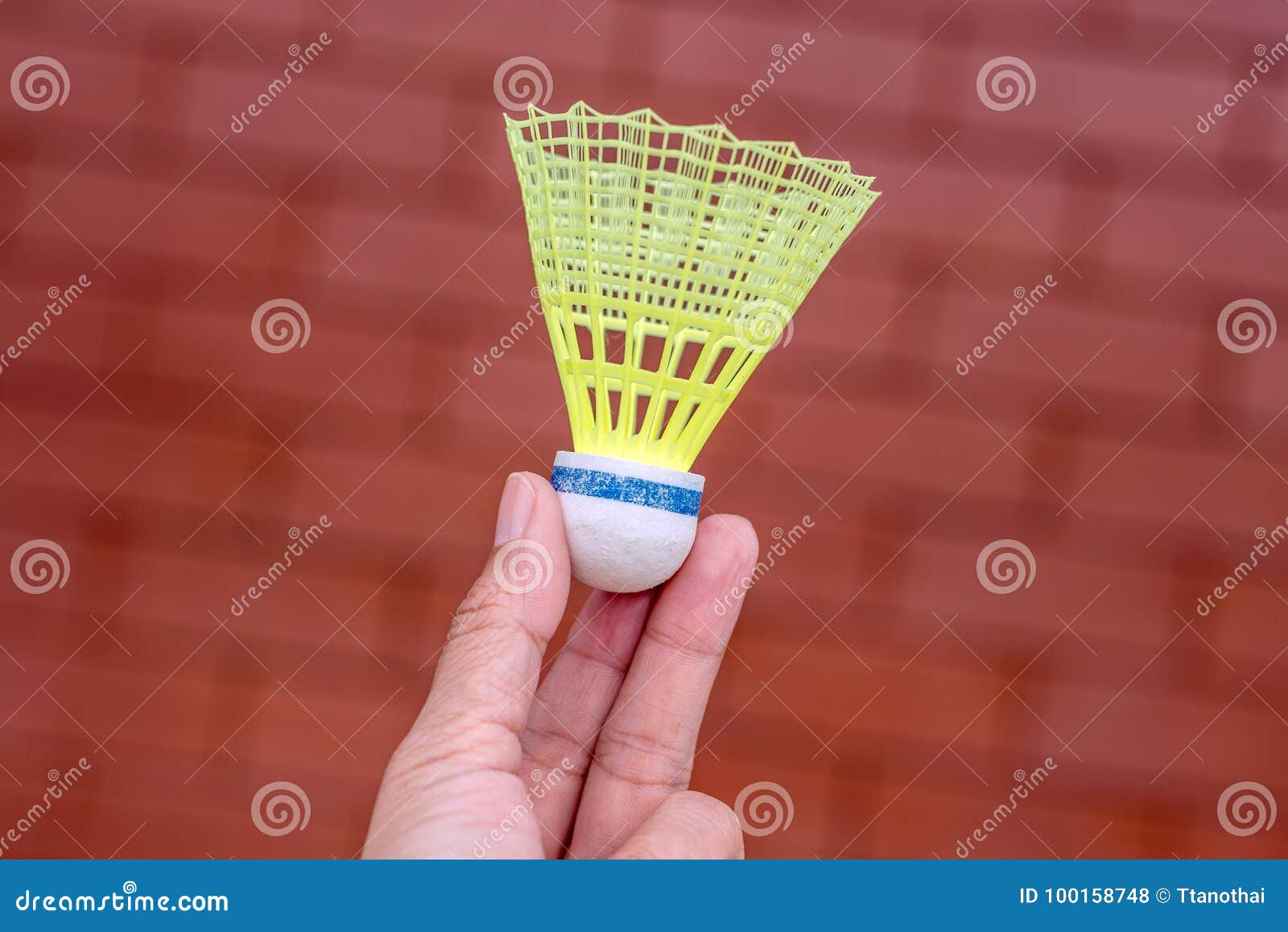 Plastic Badminton Shuttlecock in Hand Stock Photo - Image of fitness ...