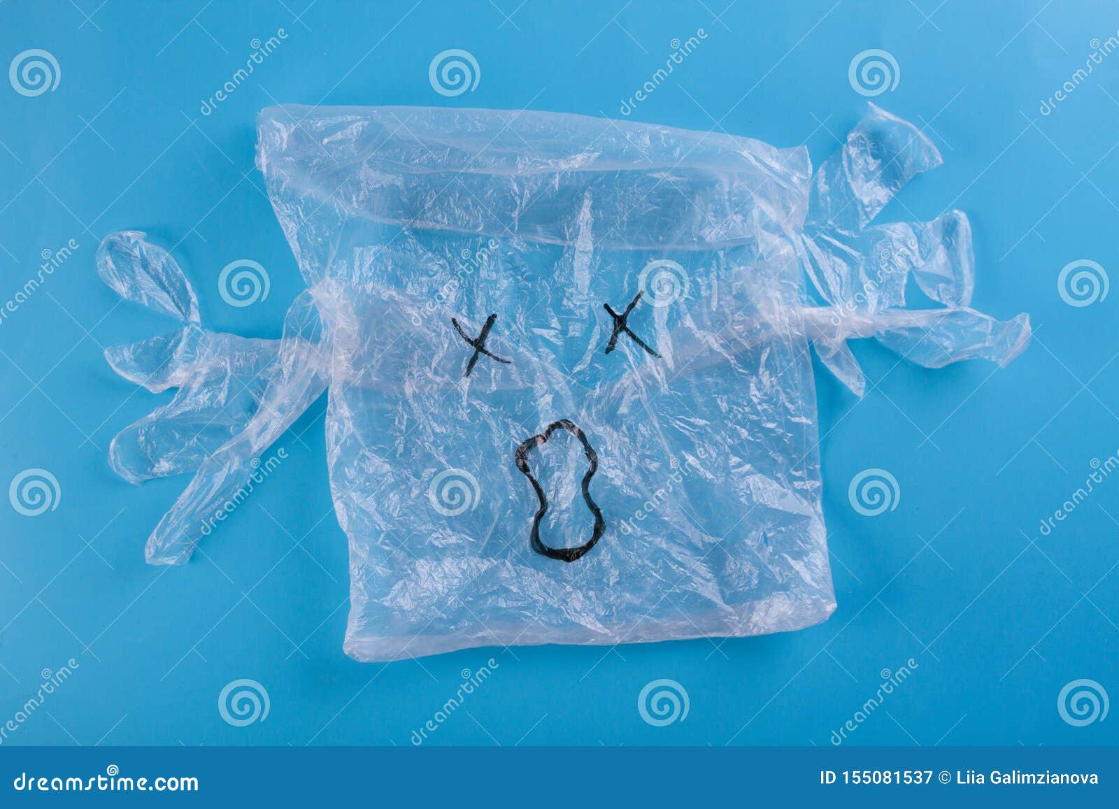 Plastic bag as a monster stock image. Image of problem - 155081537