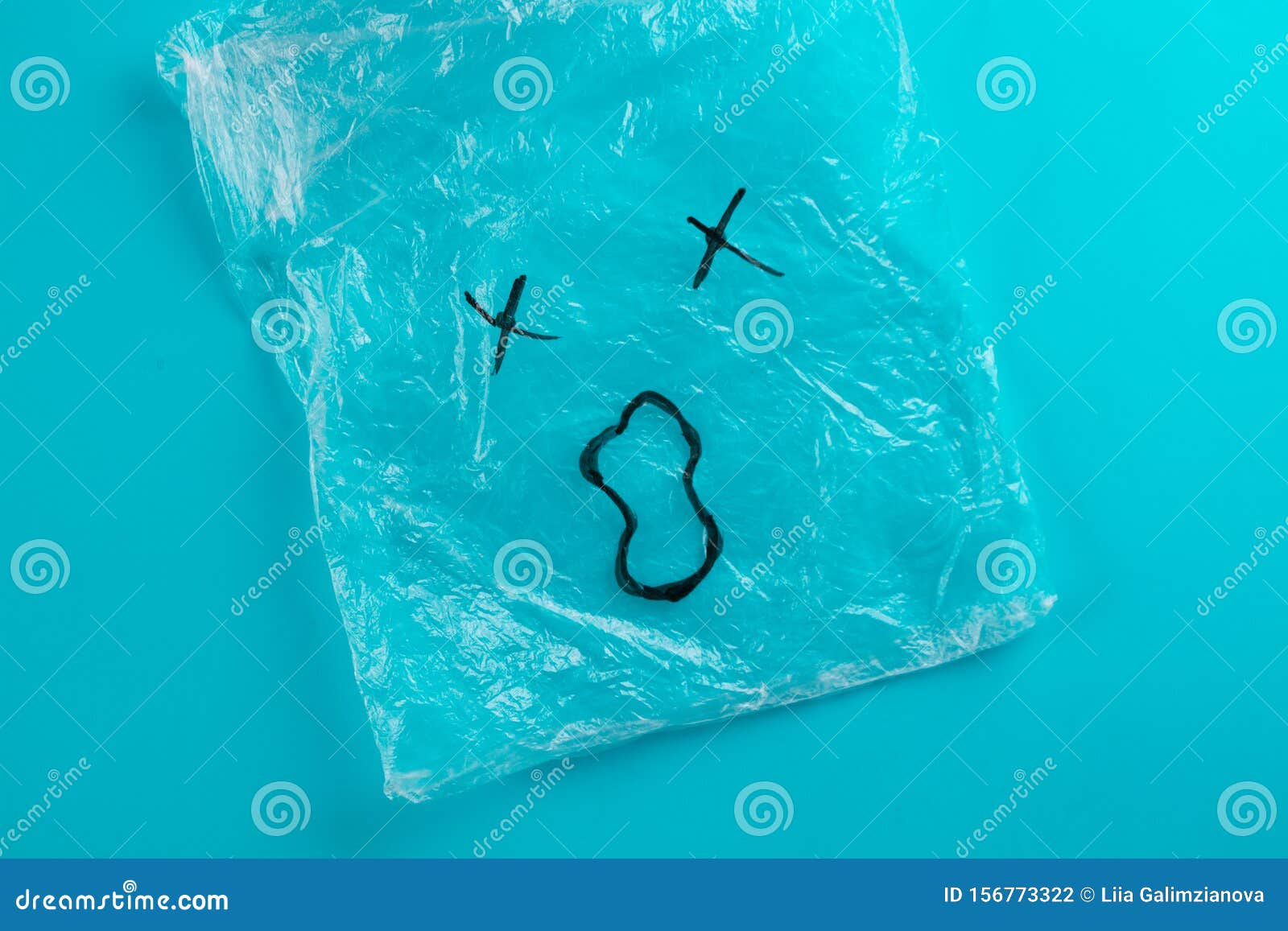 Plastic bag as a monster stock photo. Image of save - 156773322