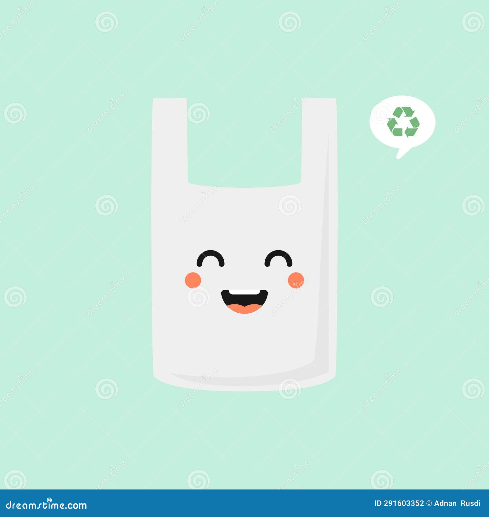 Plastic Bag Cartoon Character Vector Stickers. Ecologic Sticker with ...