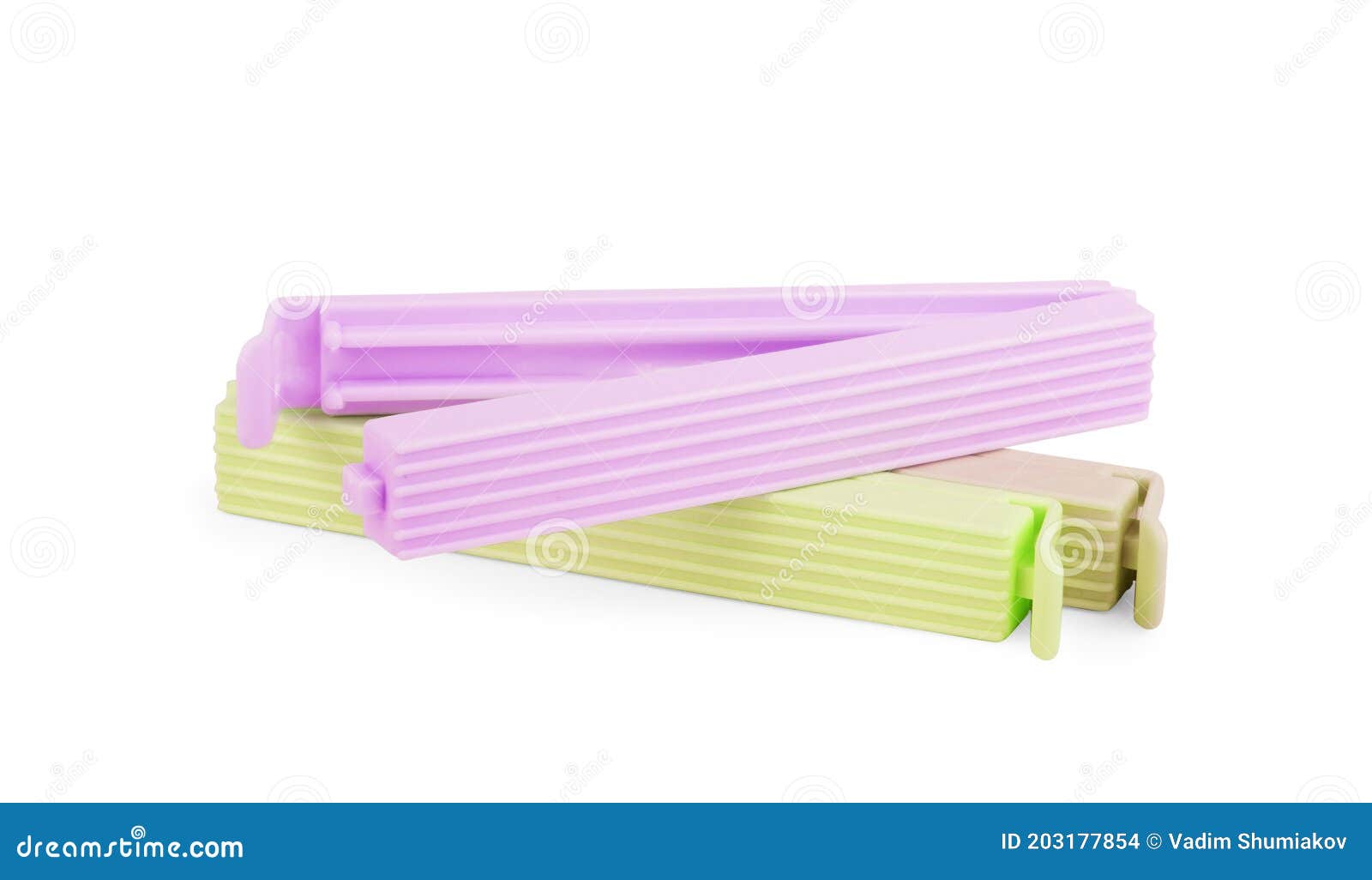 Plastic Bag Clips on a White Background Stock Photo - Image of seal ...