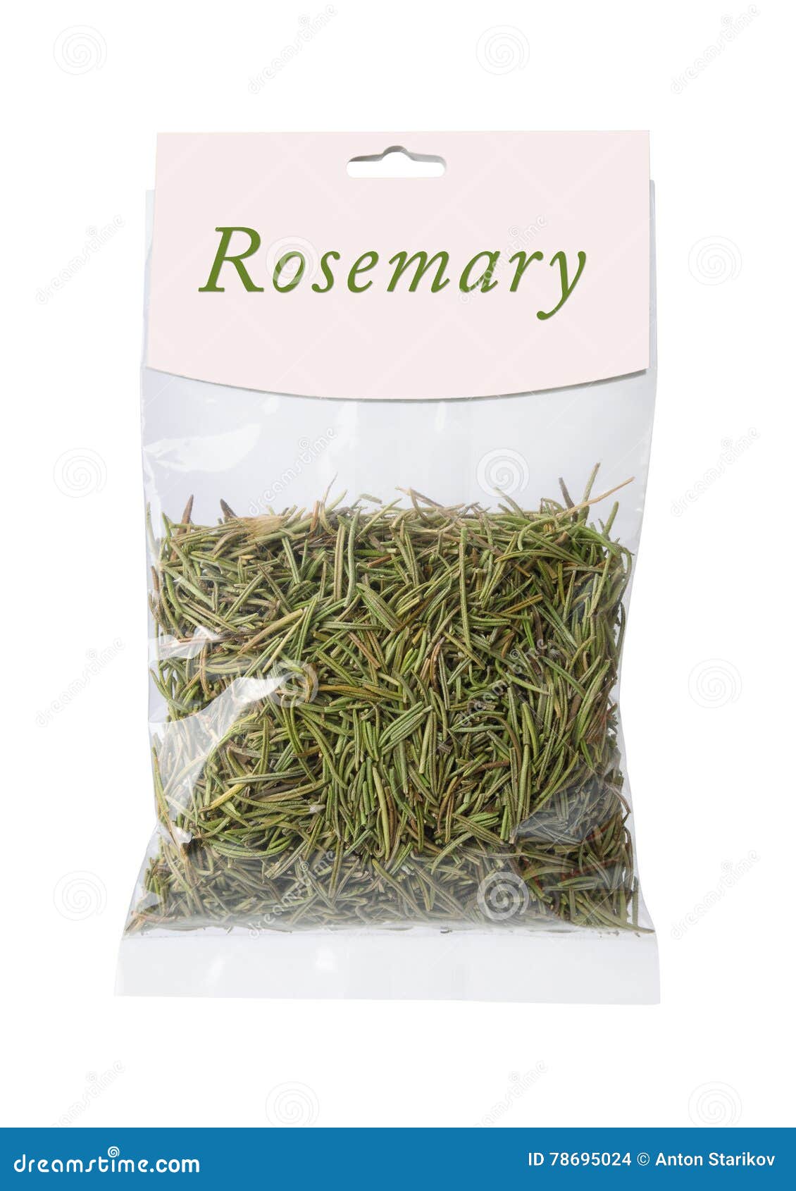 Plastic Bag of Dried Rosemary Stock Photo - Image of packing, isolated ...