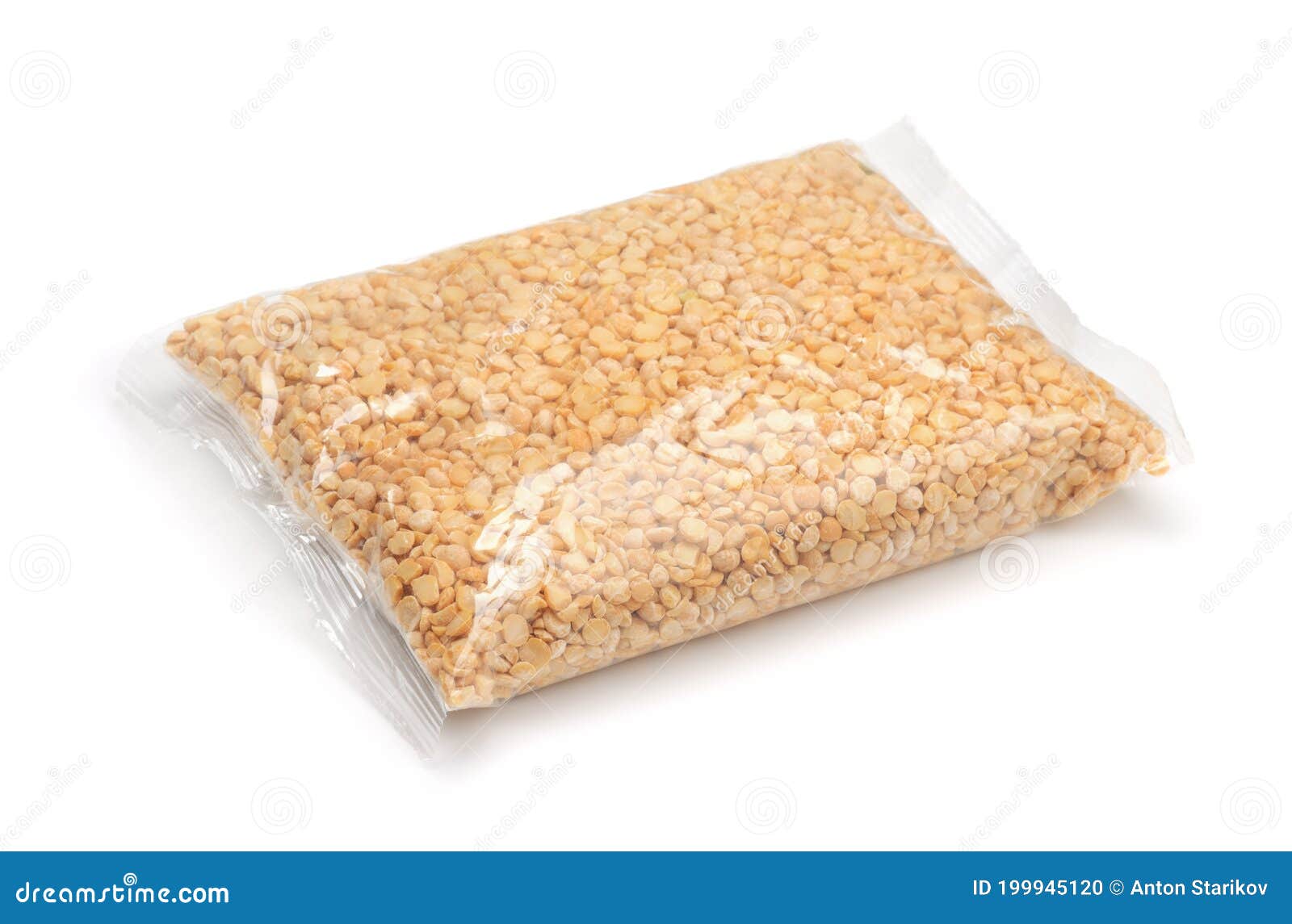 Plastic Bag of Dried Yellow Split Peas Stock Photo - Image of isolated ...