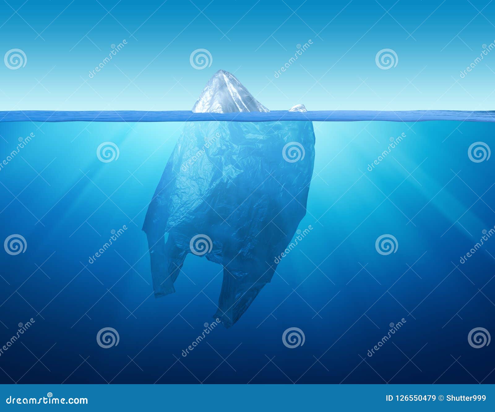 Plastic Bag Environment Pollution with Iceberg Stock Image - Image of ...