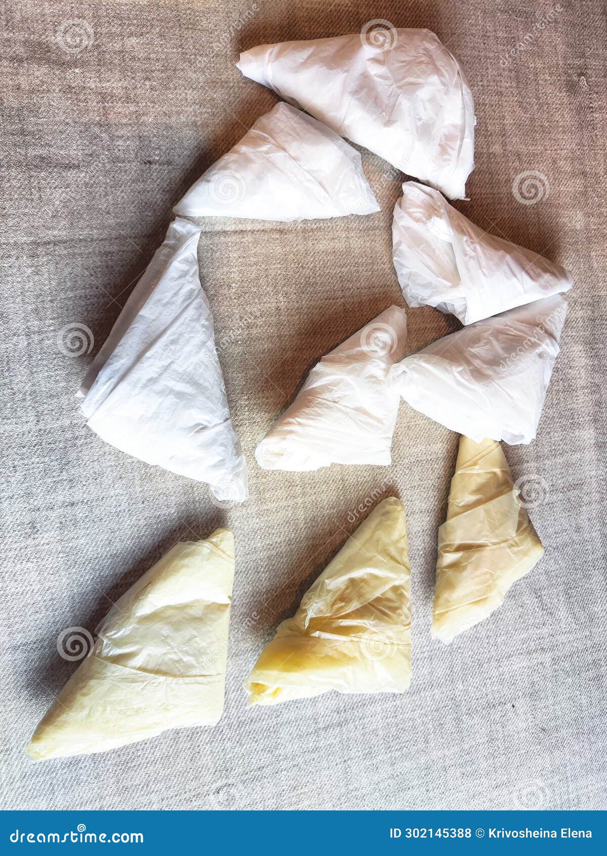 Plastic Bag Folded into a Triangle for Storage. Ways of Storing and ...