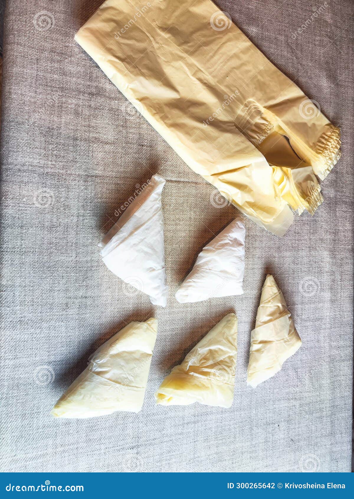 Plastic Bag Folded into a Triangle for Storage. Ways of Storing and ...