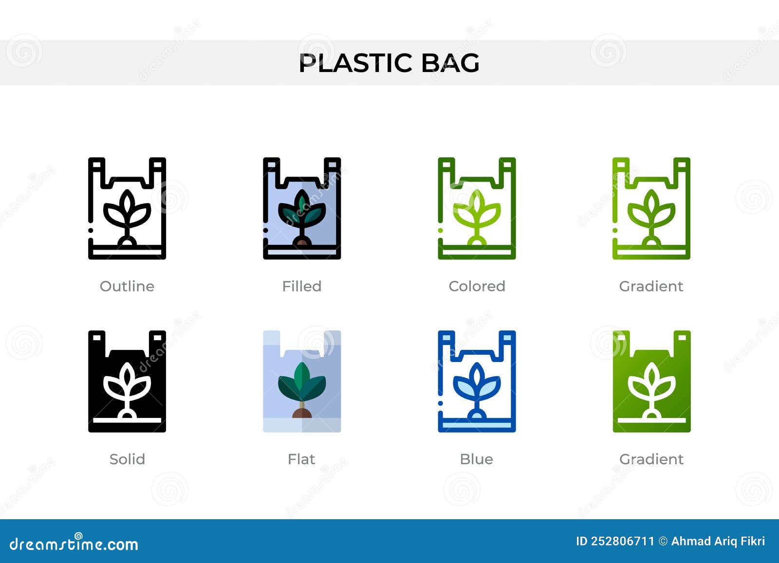 Plastic Bag Icon in Different Style. Plastic Bag Vector Icons Designed ...