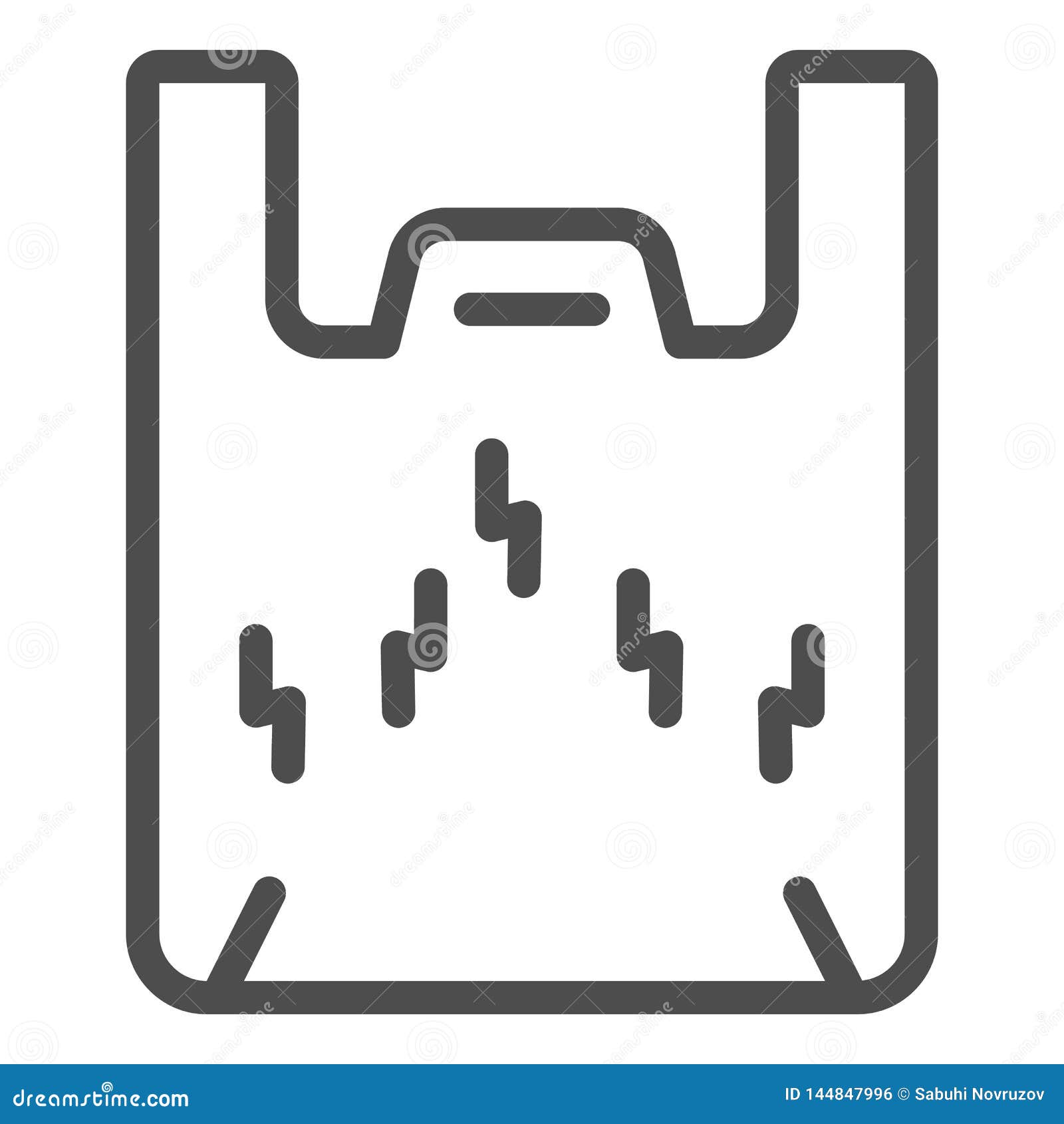 Plastic Bag Line Icon. Cellophane Bag Vector Illustration Isolated on ...