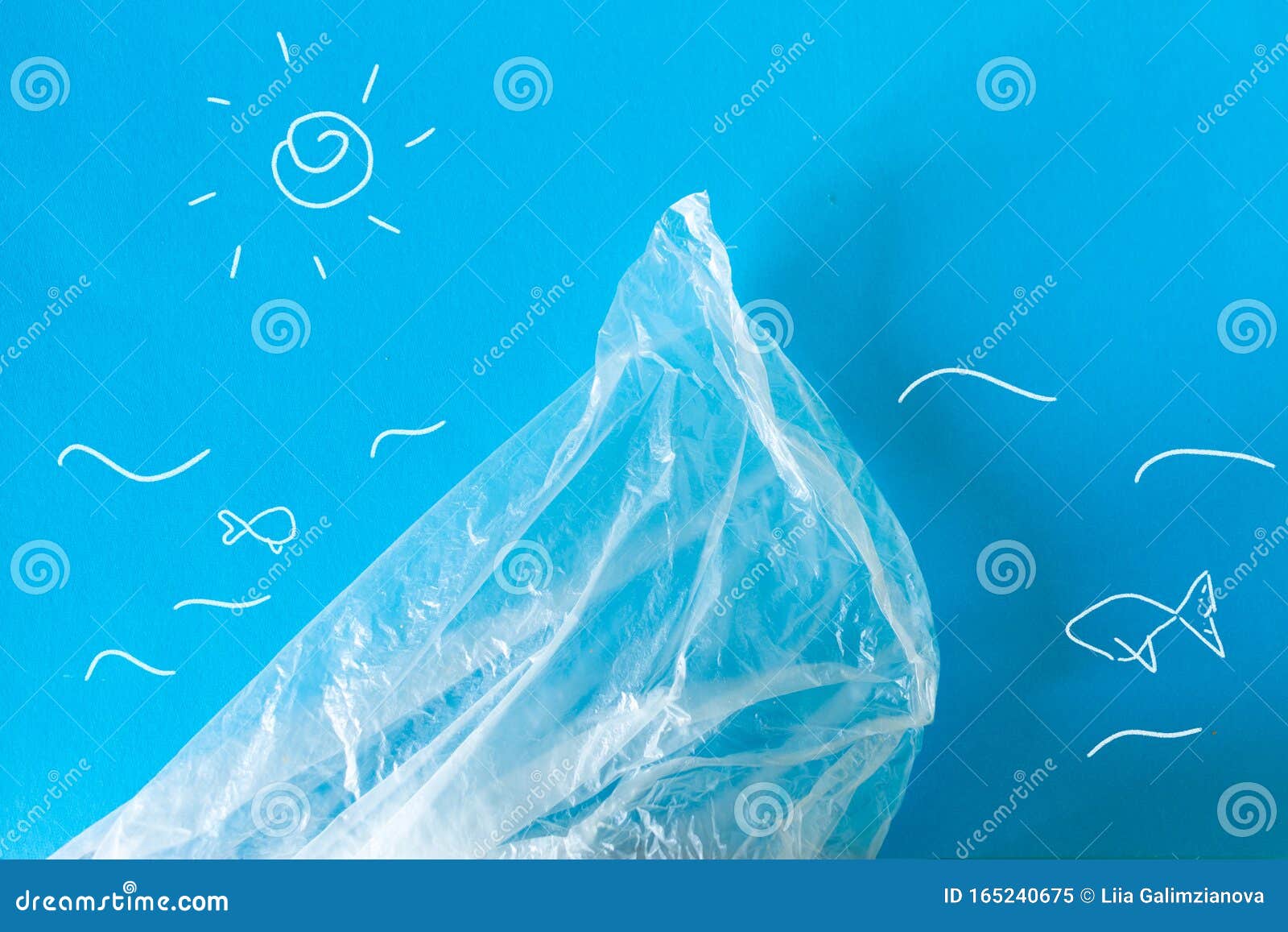 Plastic bag in ocean stock image. Image of garbage, drifting - 165240675