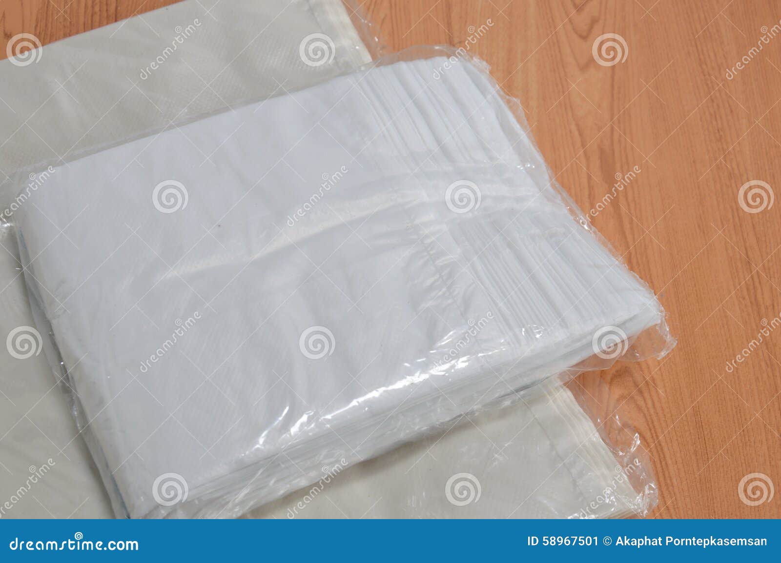 Plastic Bag Packing Other Size on Table Stock Image - Image of table ...