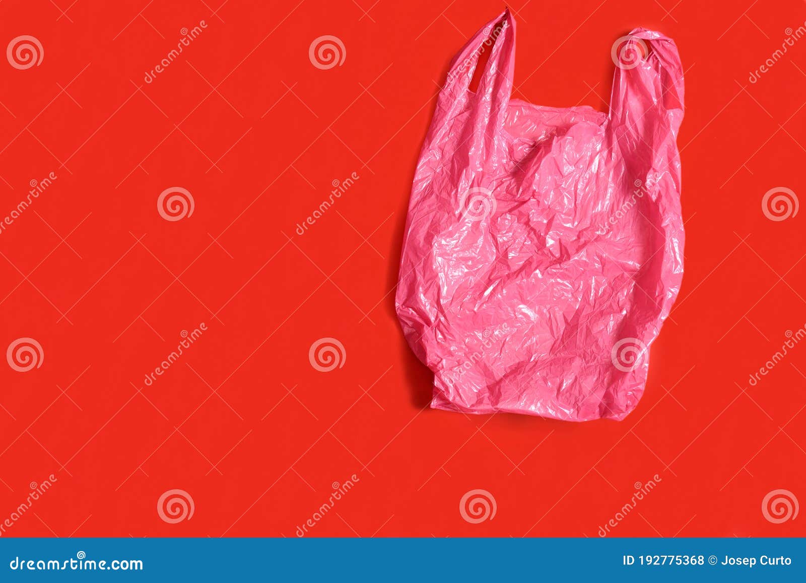 Plastic Bag on Red Background Stock Photo - Image of trash, wrinkled ...