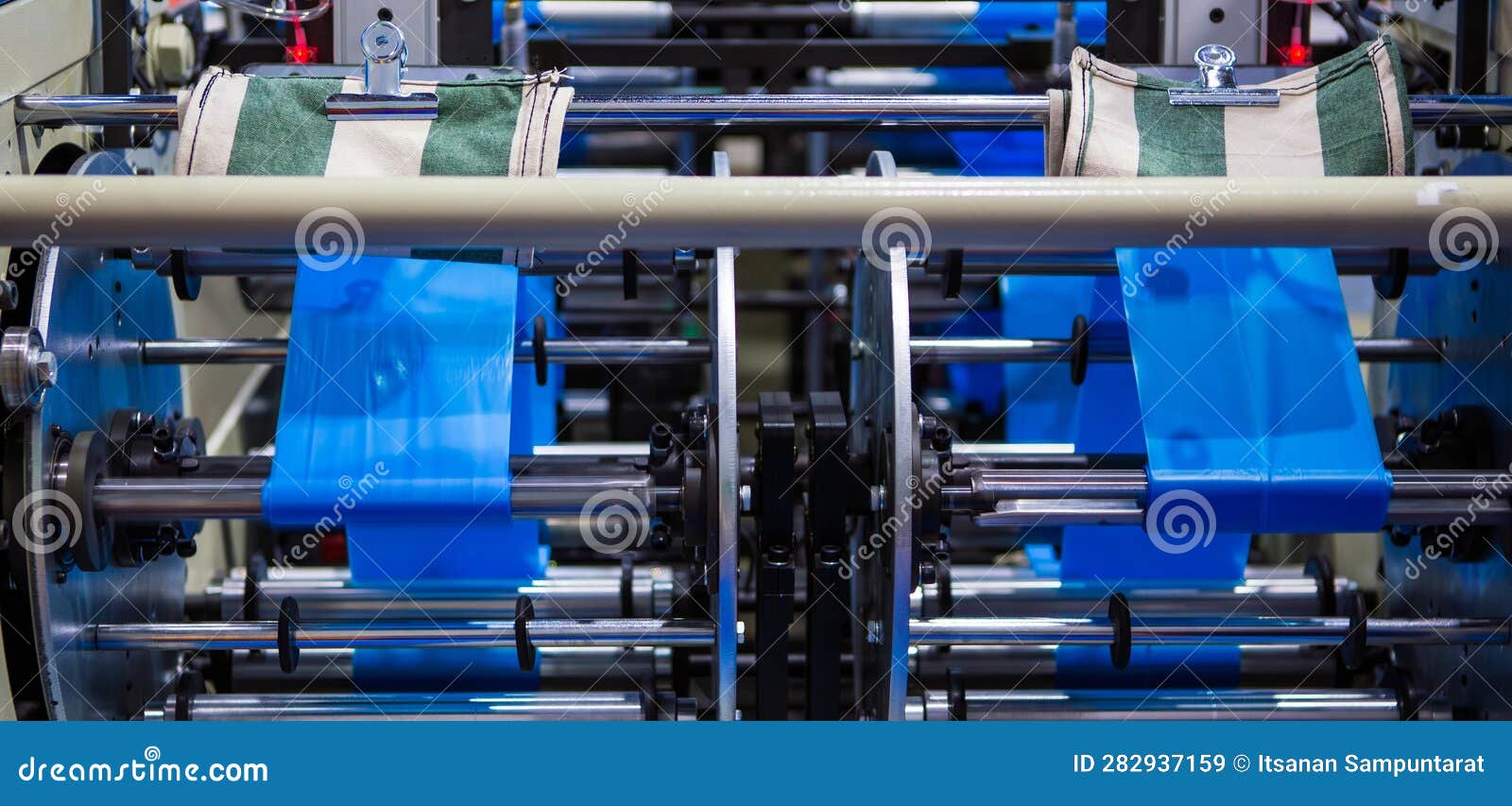 Plastic Bag Roll and Cutting Machine Stock Image - Image of waste ...