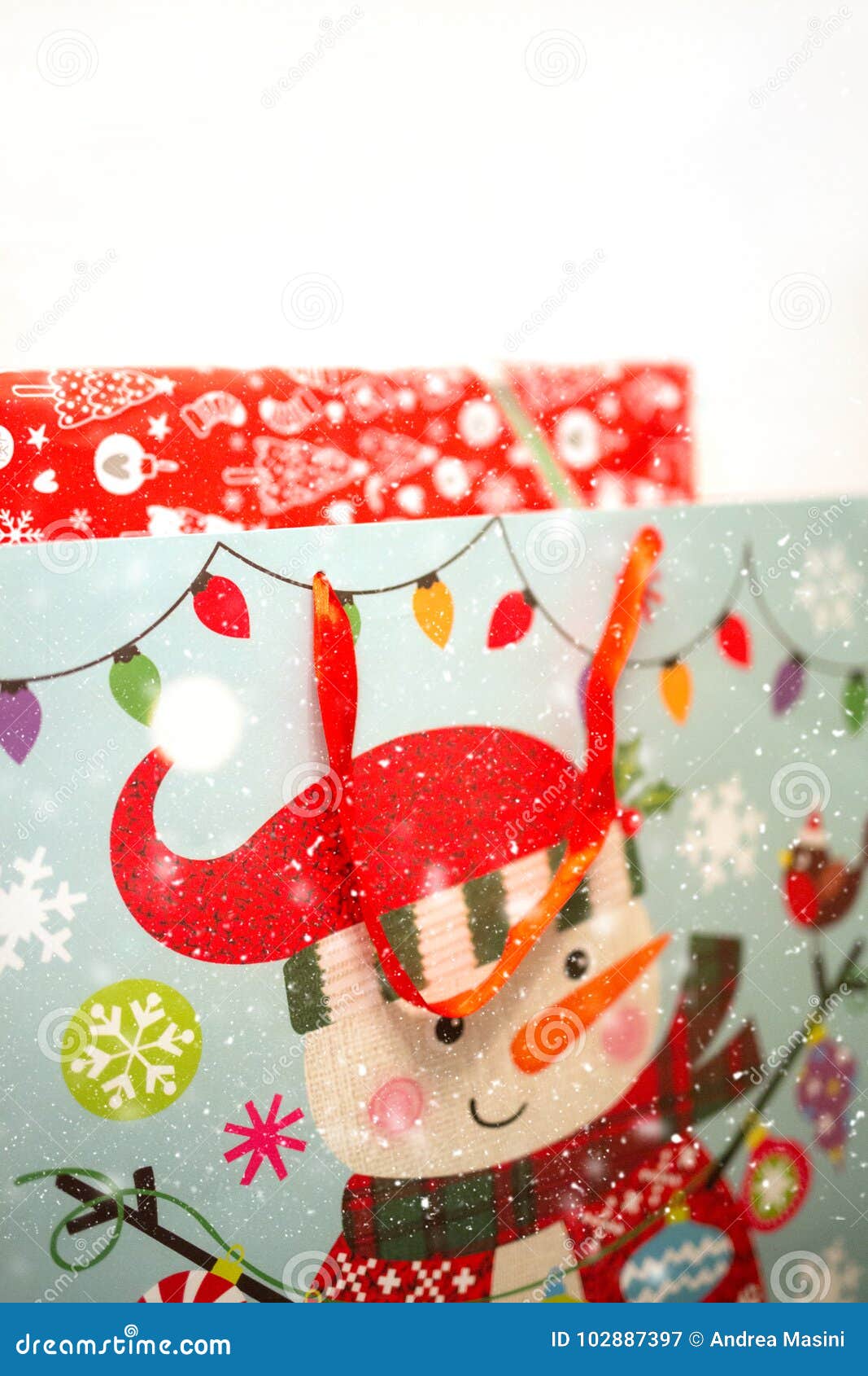 Plastic bag with snowman stock image. Image of commercial - 102887397