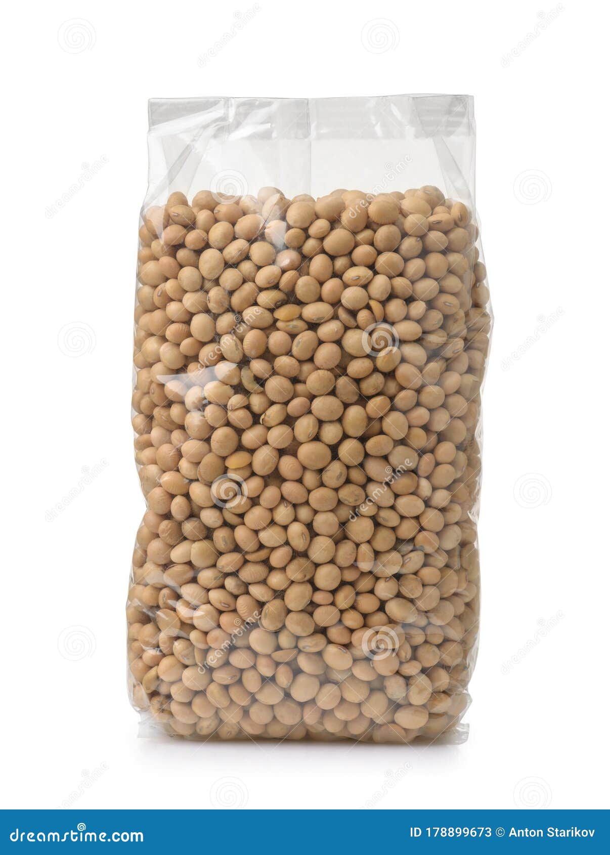 Plastic bag of soybeans stock image. Image of product - 178899673