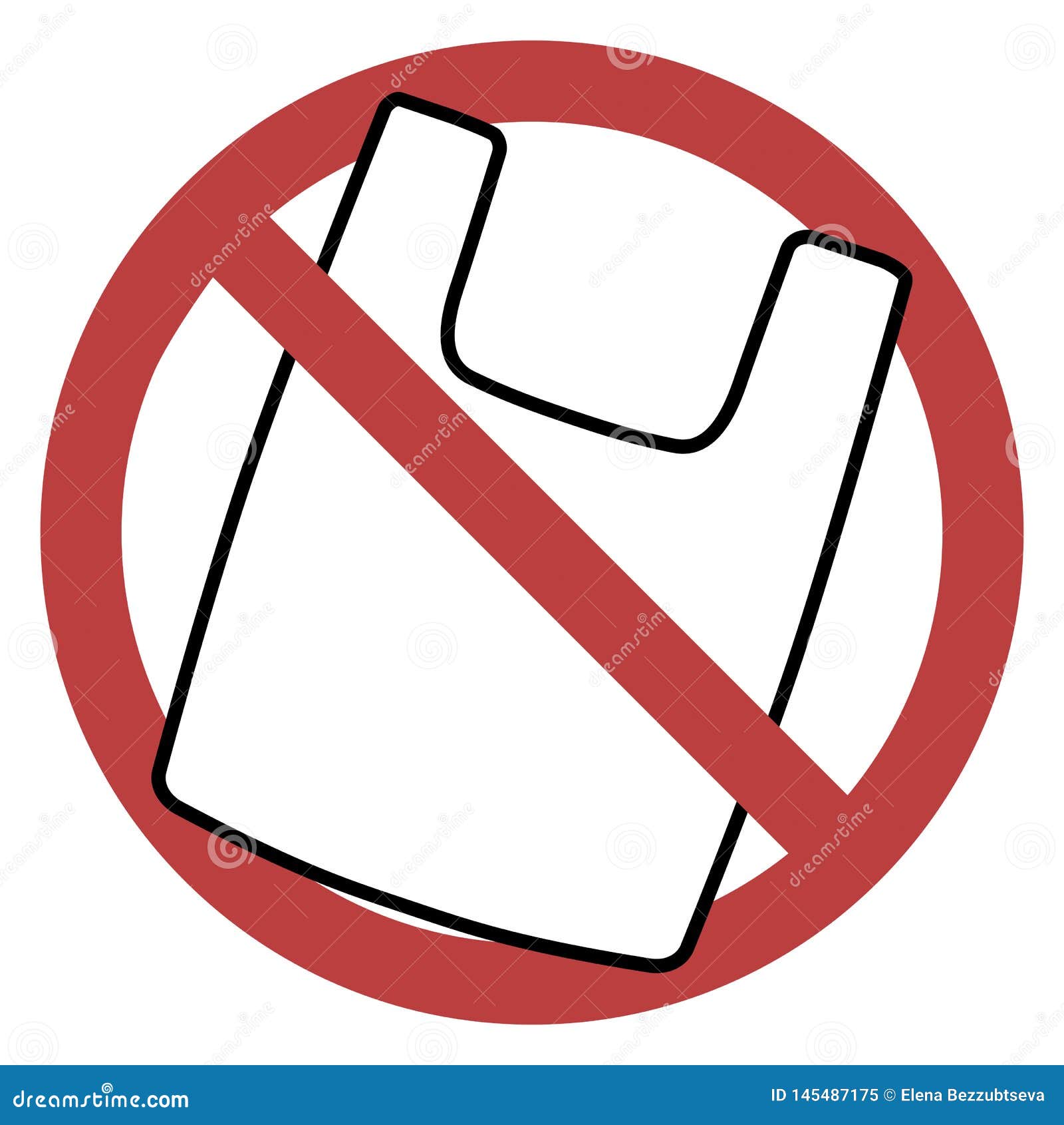 Plastic bags ban. stock vector. Illustration of inscription - 145487175