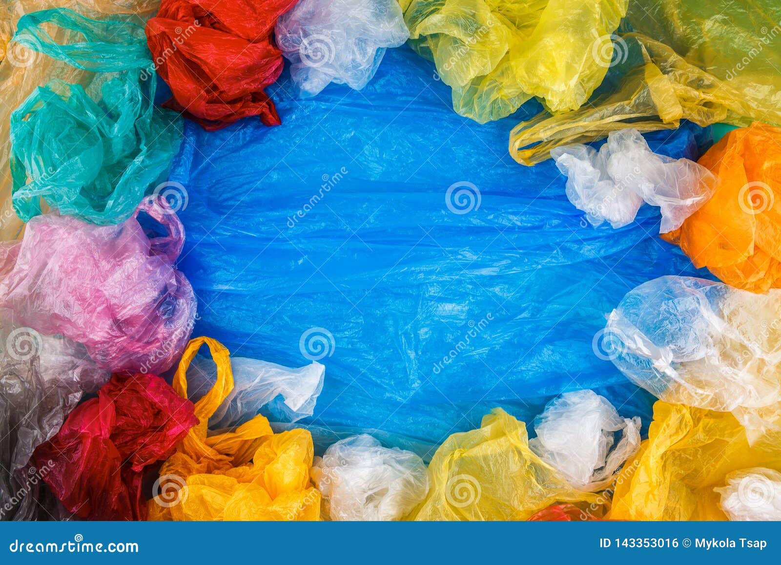 Plastic bags border frame stock photo. Image of flat - 143353016