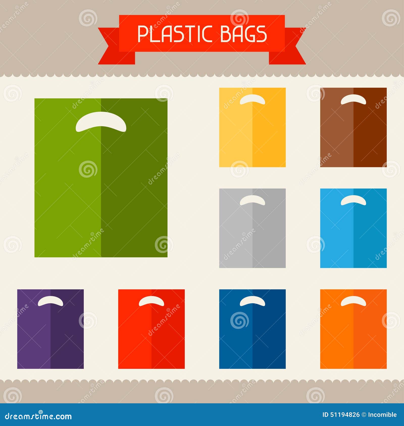 Plastic Bags Colored Templates for Your Design in Stock Vector ...