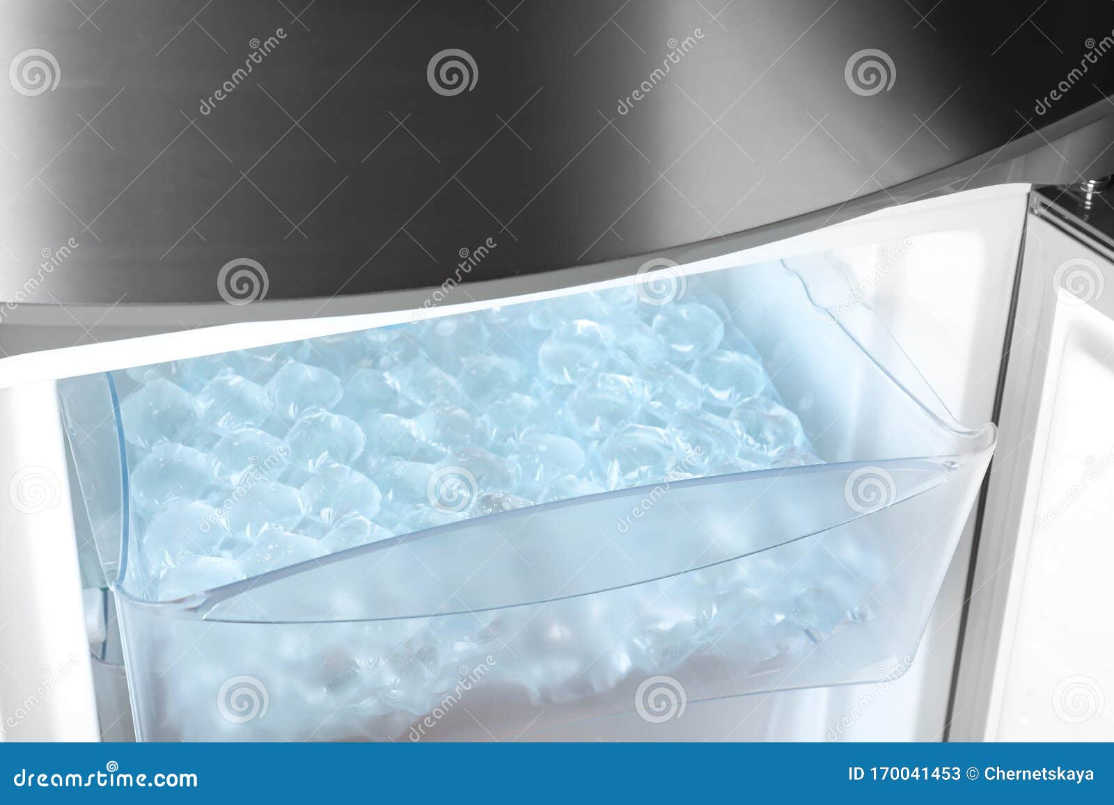 Plastic Bags with Ice Cubes in Fridge Stock Image - Image of cube ...