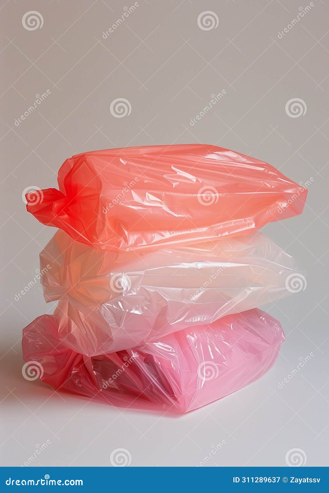 3 Plastic Bags Stacked on Top of Each Other Stock Image - Image of ...