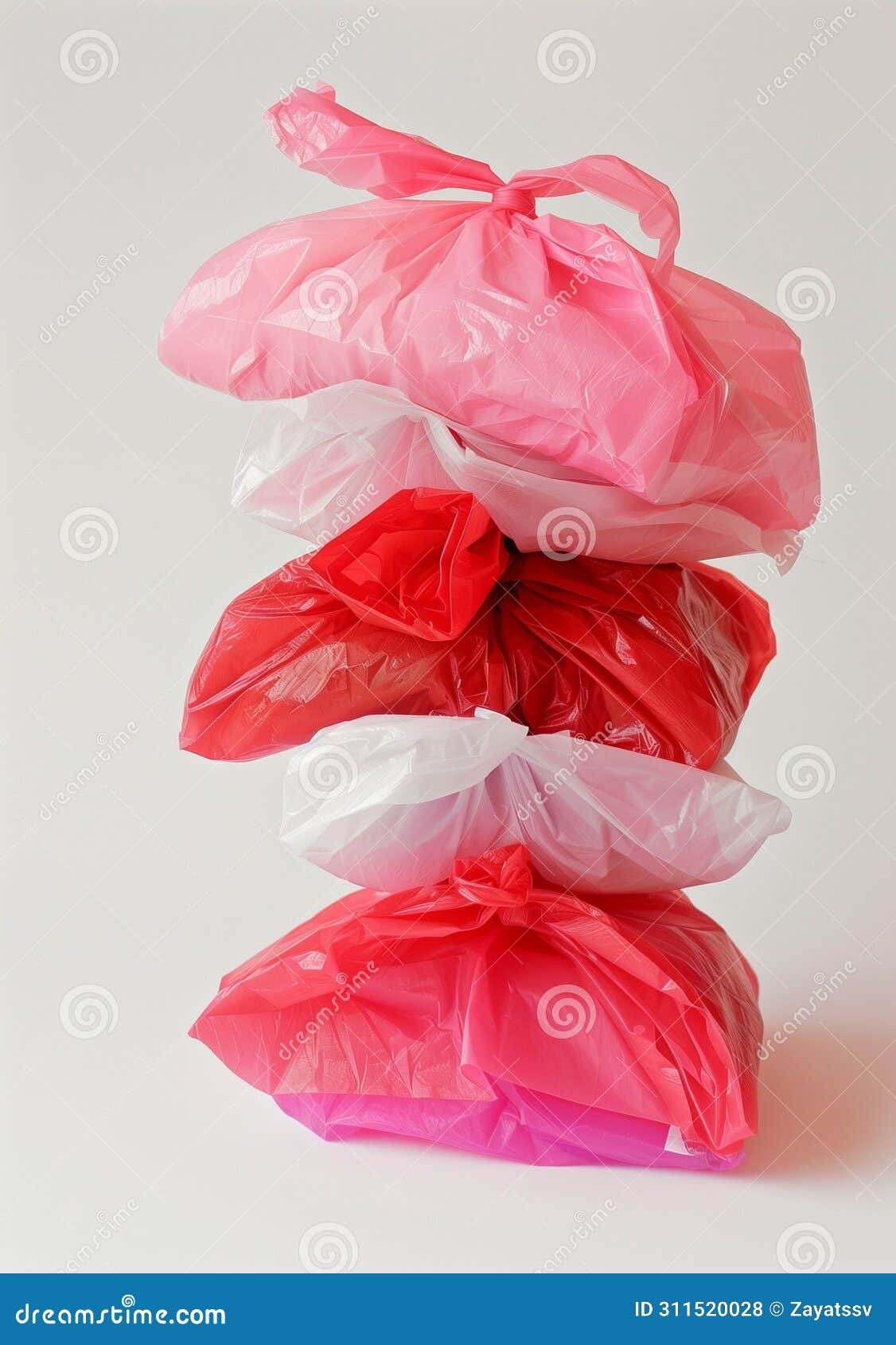 3 Plastic Bags Stacked on Top of Each Other Stock Photo - Image of ...