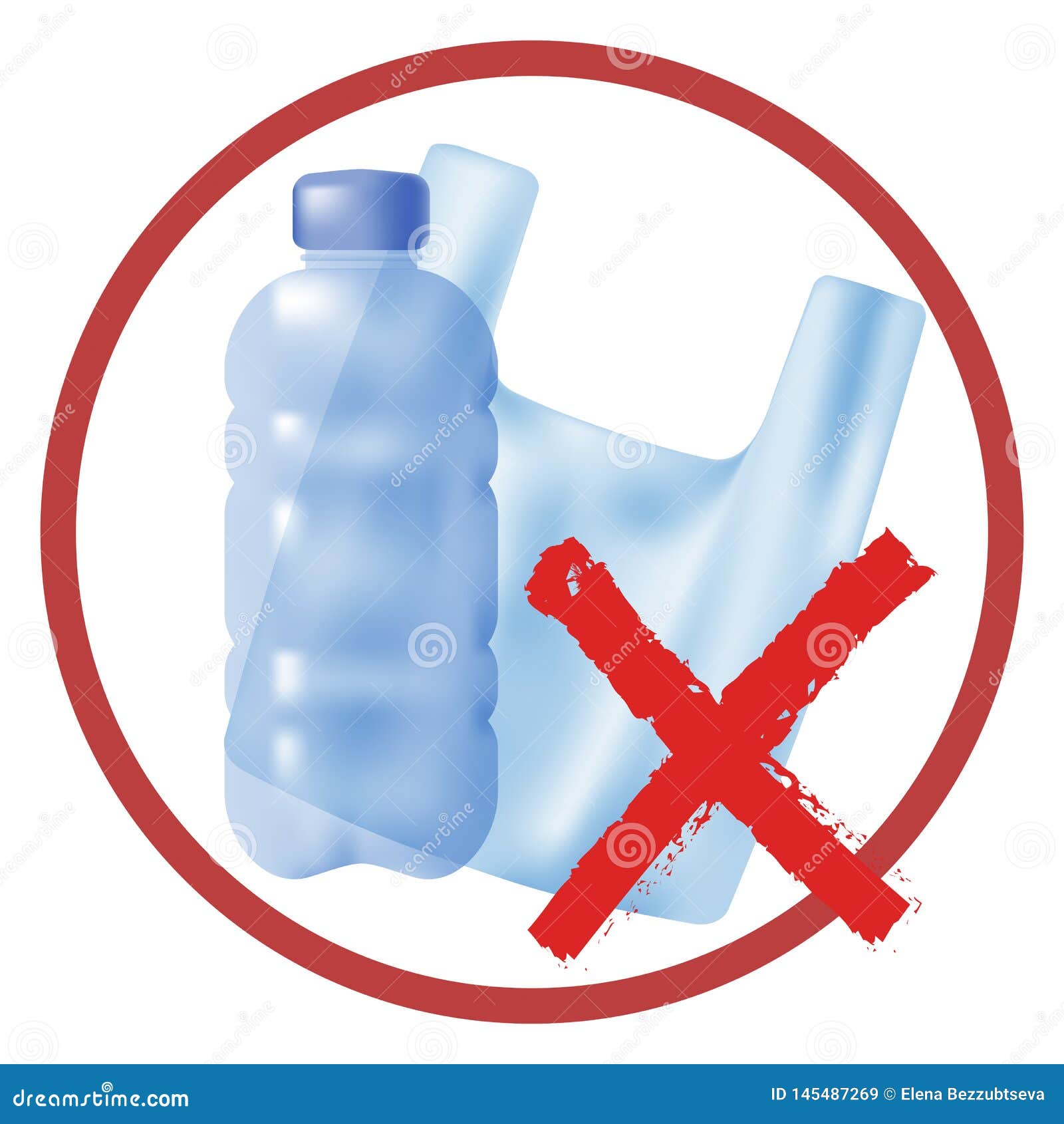 Plastic Ban. Signage Calling for Stop Using Polythene Package Stock ...