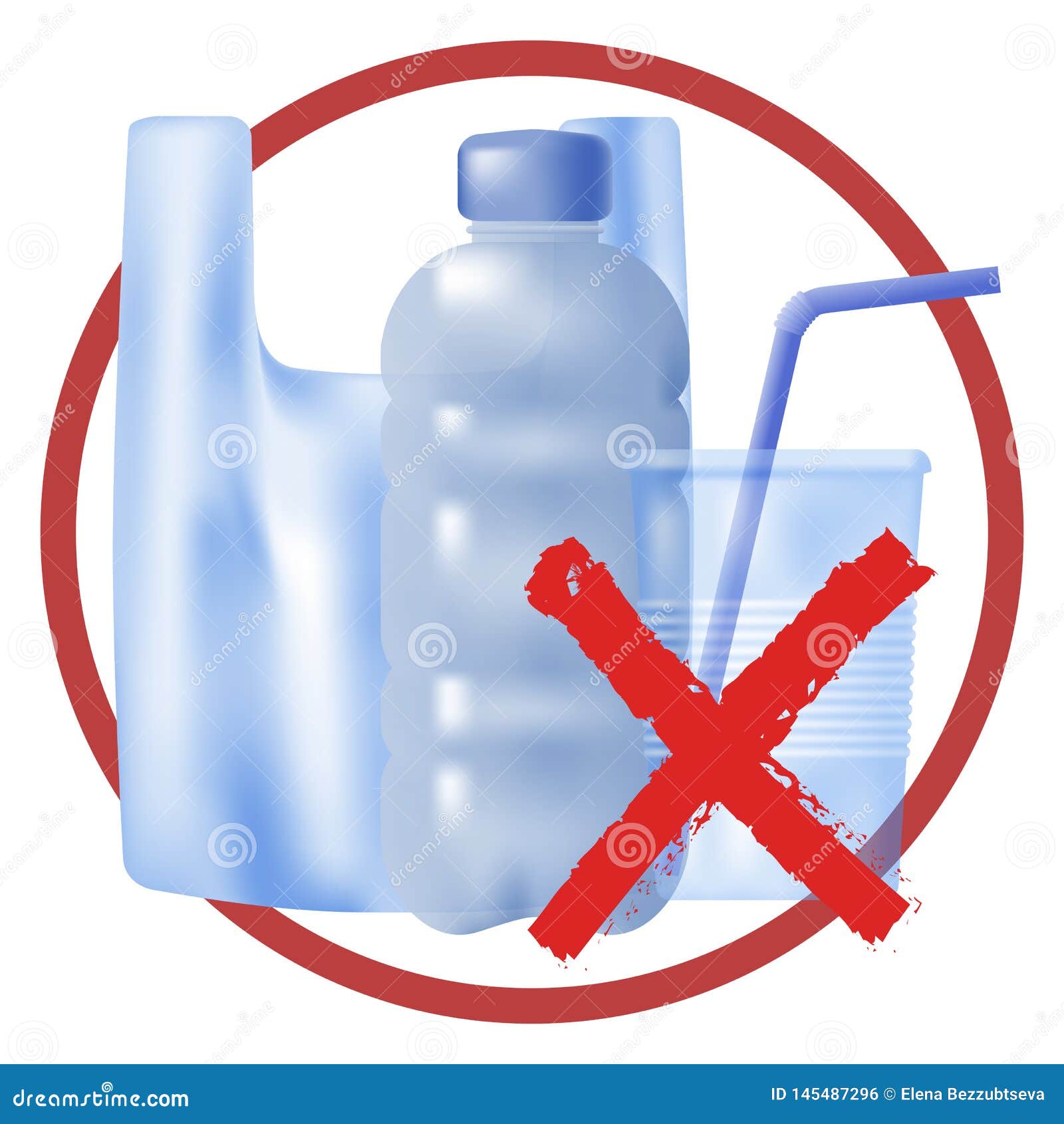 Plastic Ban. Signage Calling for Stop Using Polythene Package Stock ...