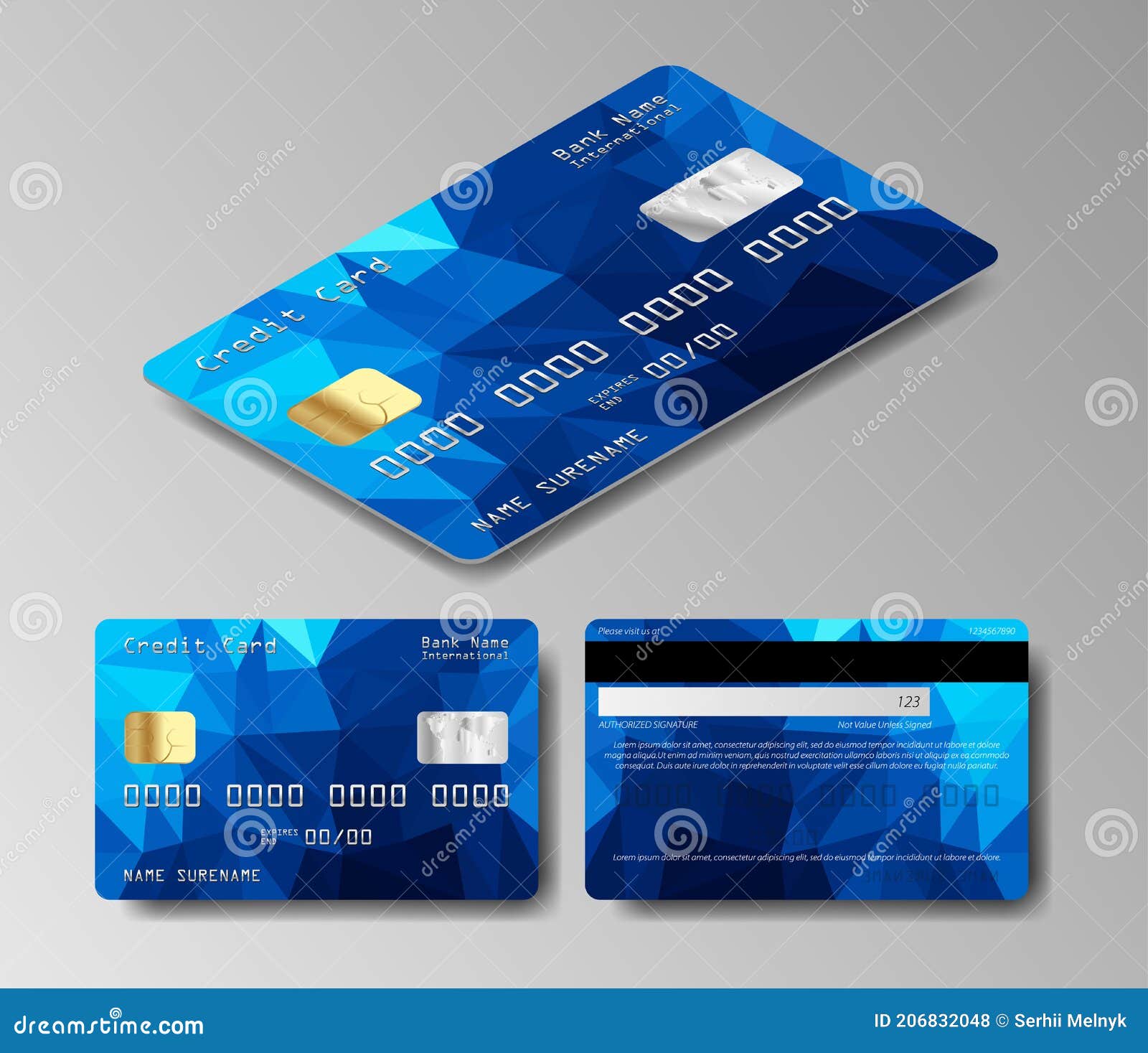 Plastic bank card. Vector stock illustration. Illustration of card ...