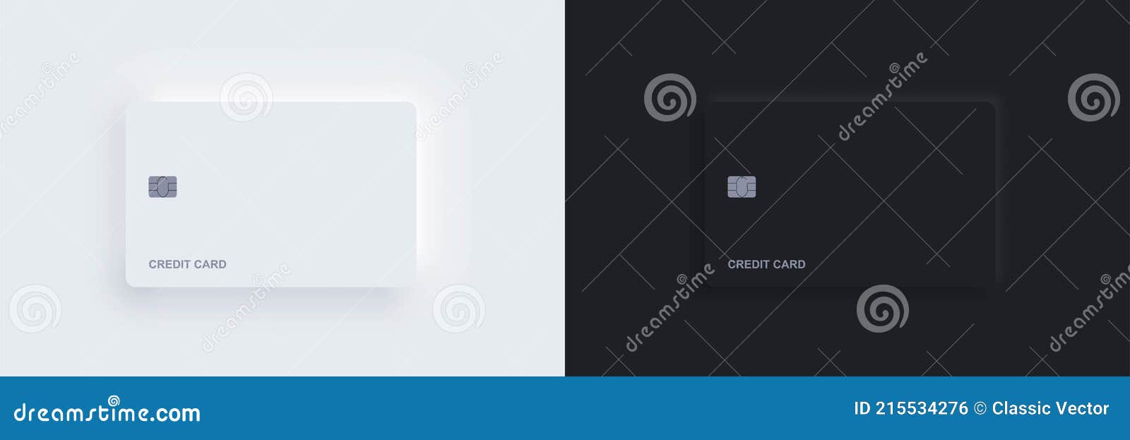 Vector Neomorphism Plastic Credit Card Template | CartoonDealer.com ...