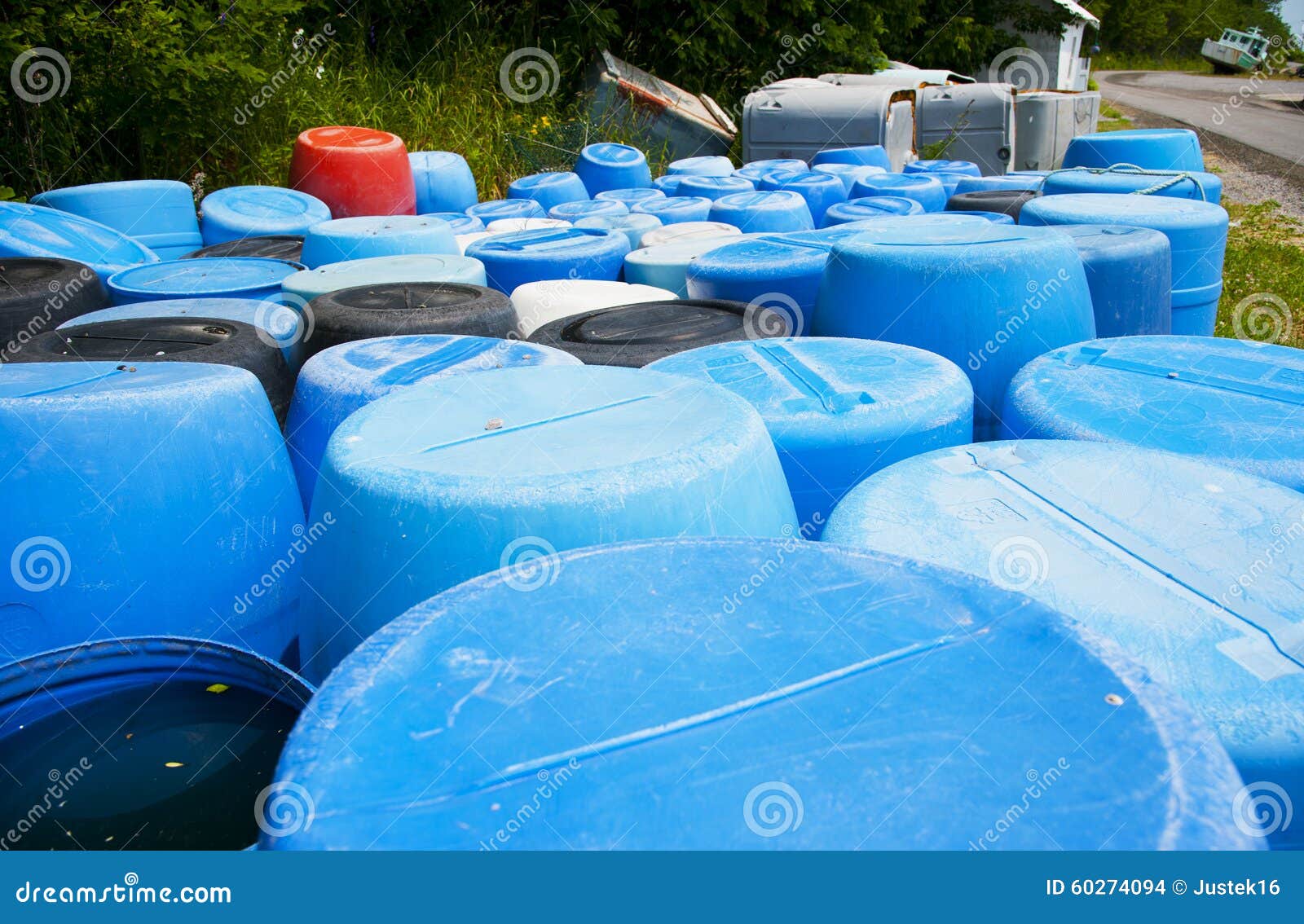 Plastic Barrels At Dolly Stock Photography | CartoonDealer.com #104613956