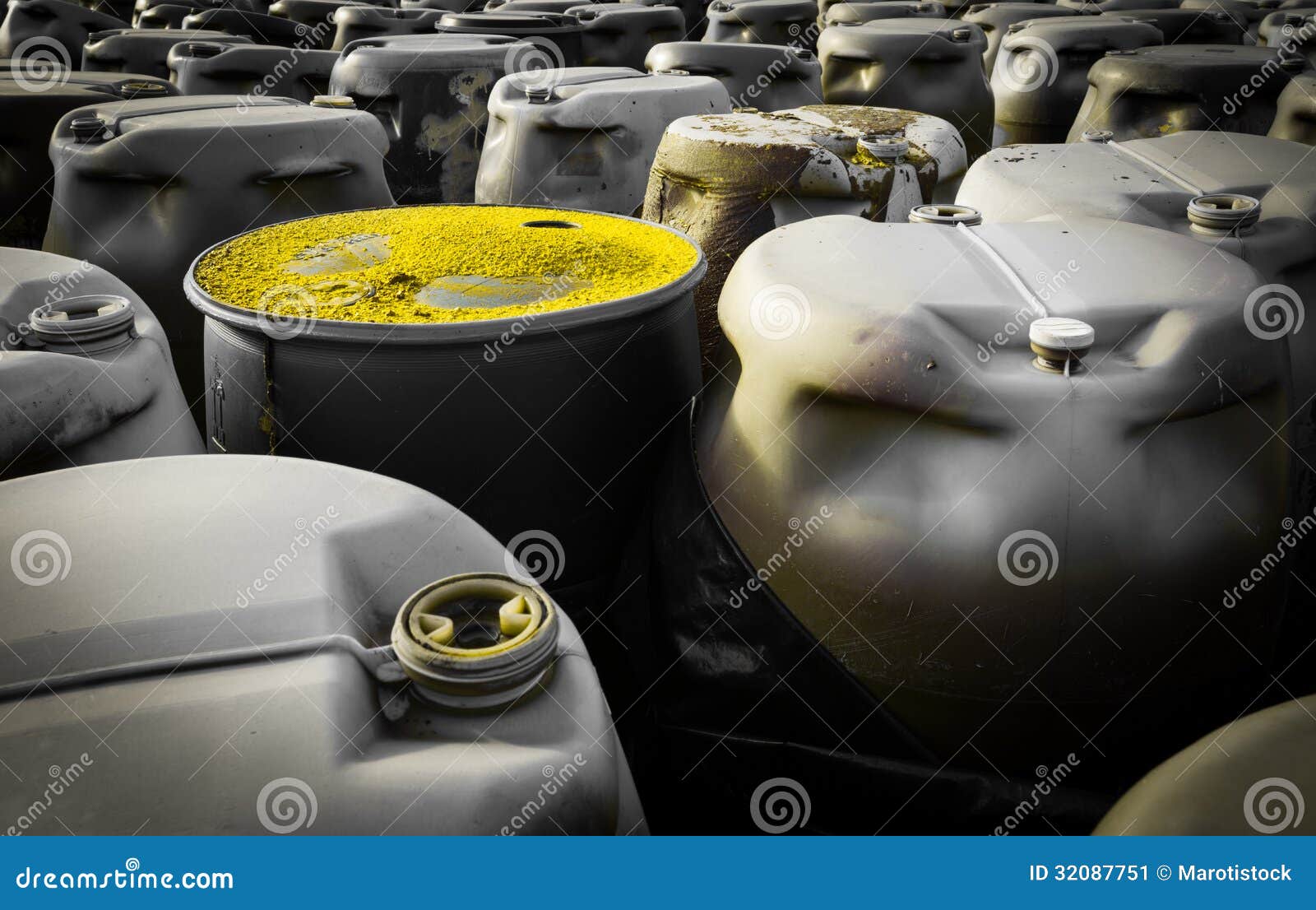 Plastic Barrels of Toxic Waste at the Dump Stock Image - Image of ...