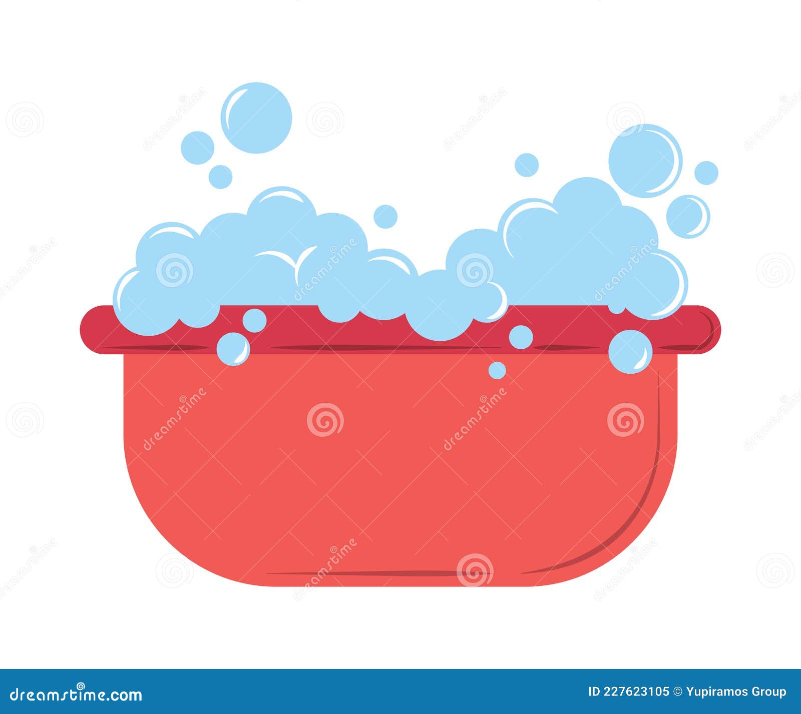 Plastic Basin with Soap Suds Stock Vector - Illustration of domestic ...