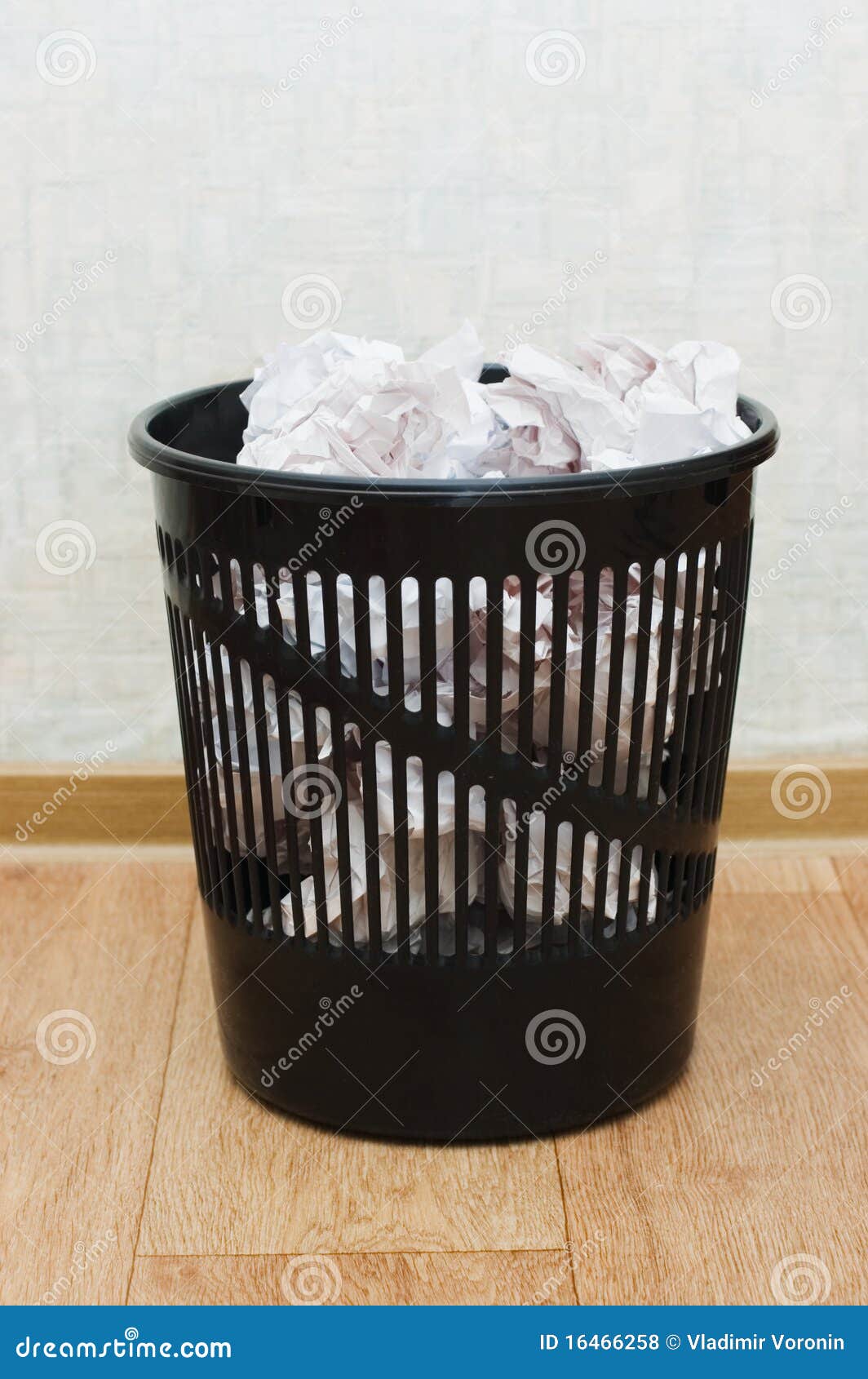 Plastic Basket with Garbage Indoors Stock Photo - Image of indoors ...