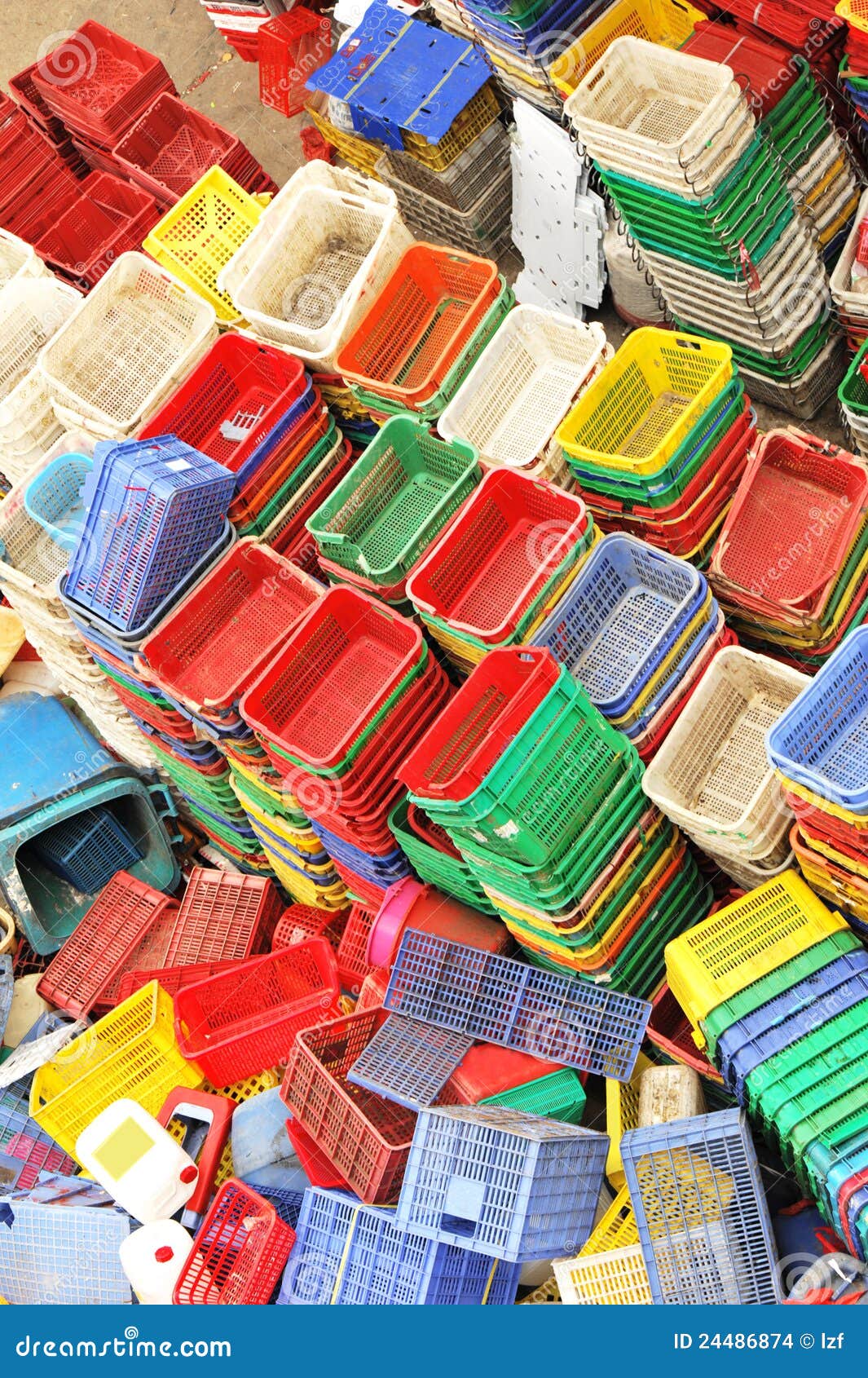Plastic baskets stock photo. Image of green, empty, containers - 24486874