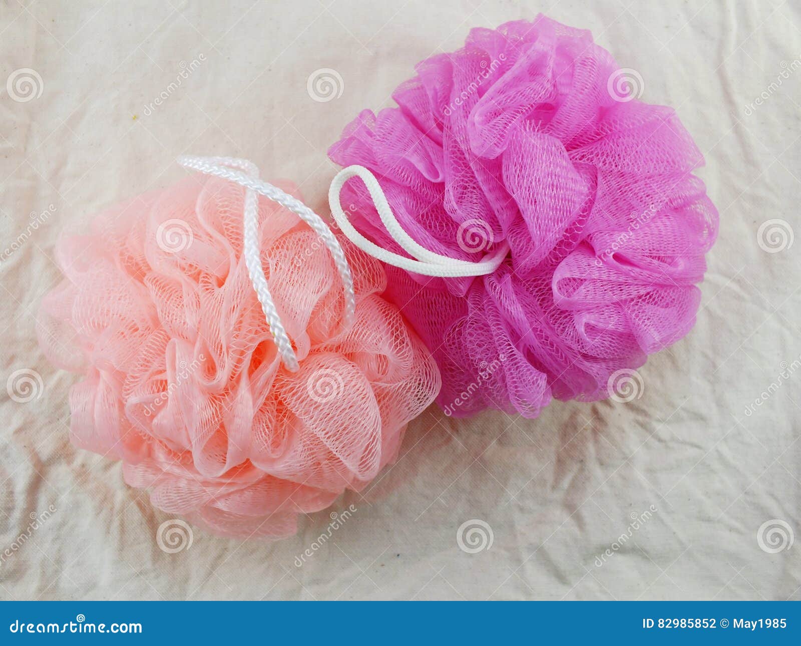 Plastic Bath Puff for Shower Cleaning and Scrub Body Stock Photo ...