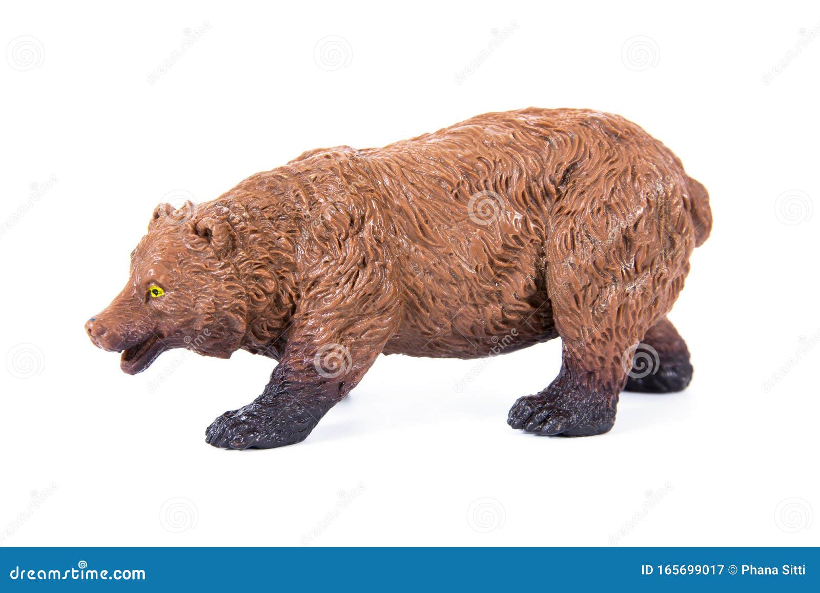 Plastic Bear Animal Toy Isolated on White Background Stock Illustration ...
