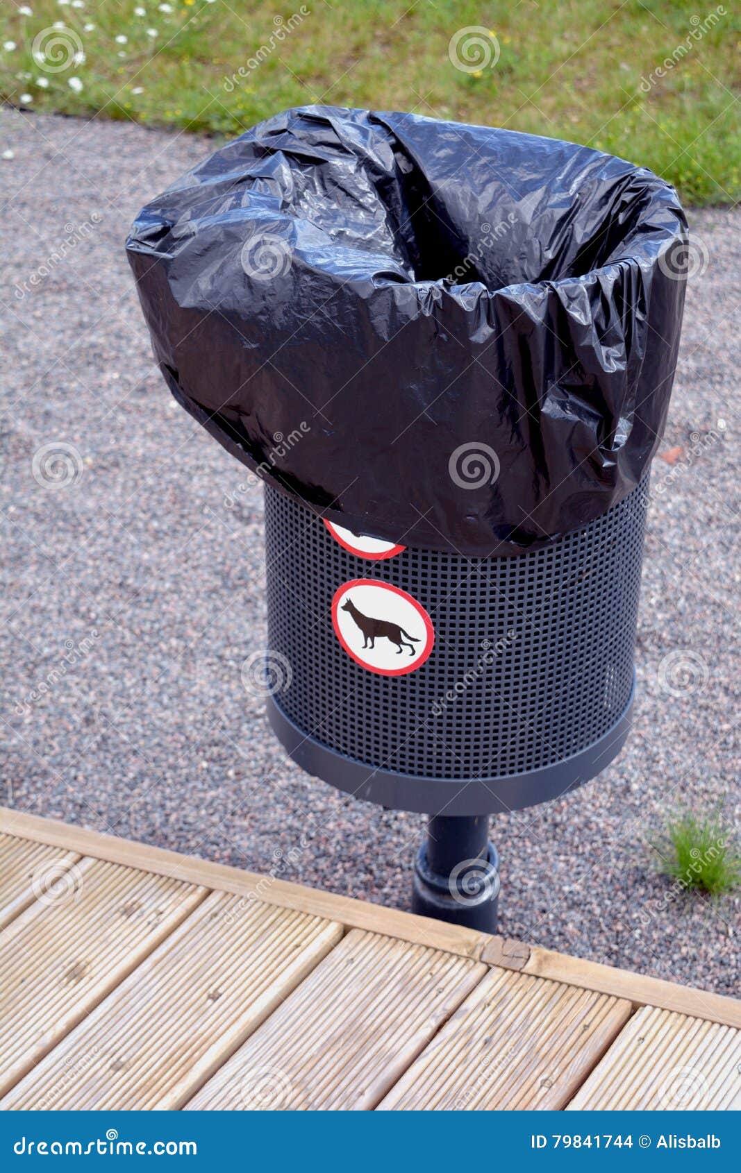 Plastic Bin for Dog Shit in Park Stock Photo - Image of black, garbage ...