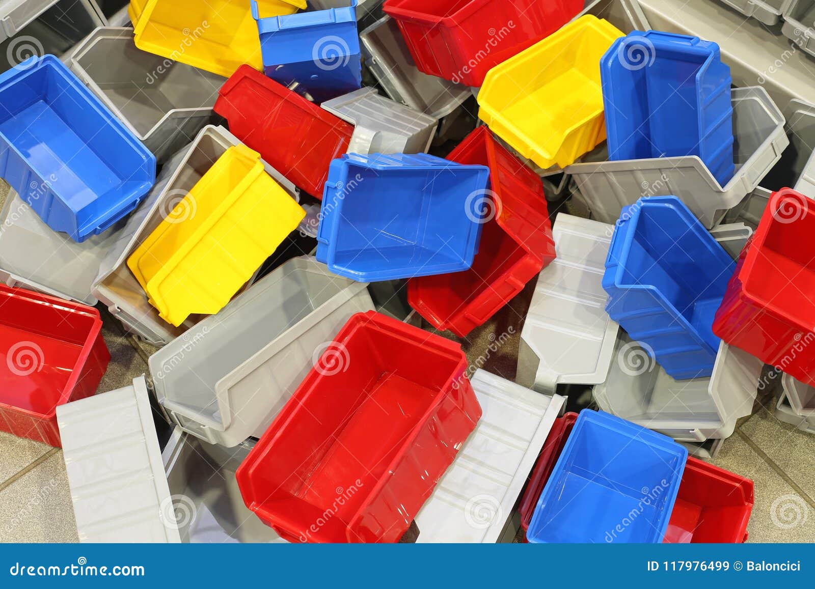 Plastic Bins stock image. Image of racks, bins, sorting - 117976499