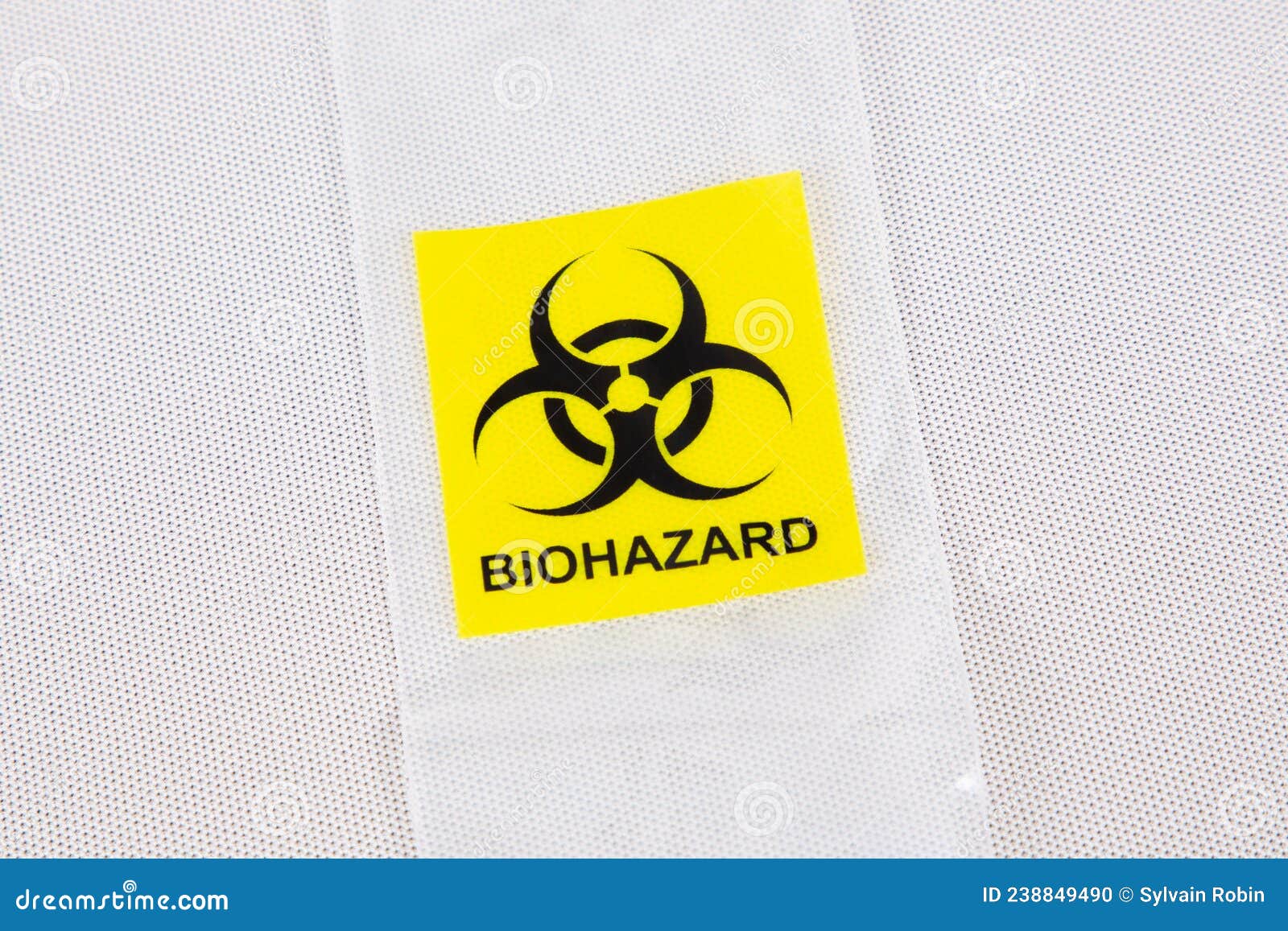 Plastic Biohazard Bag with Logo Brand and Text Sign Stock Photo - Image ...