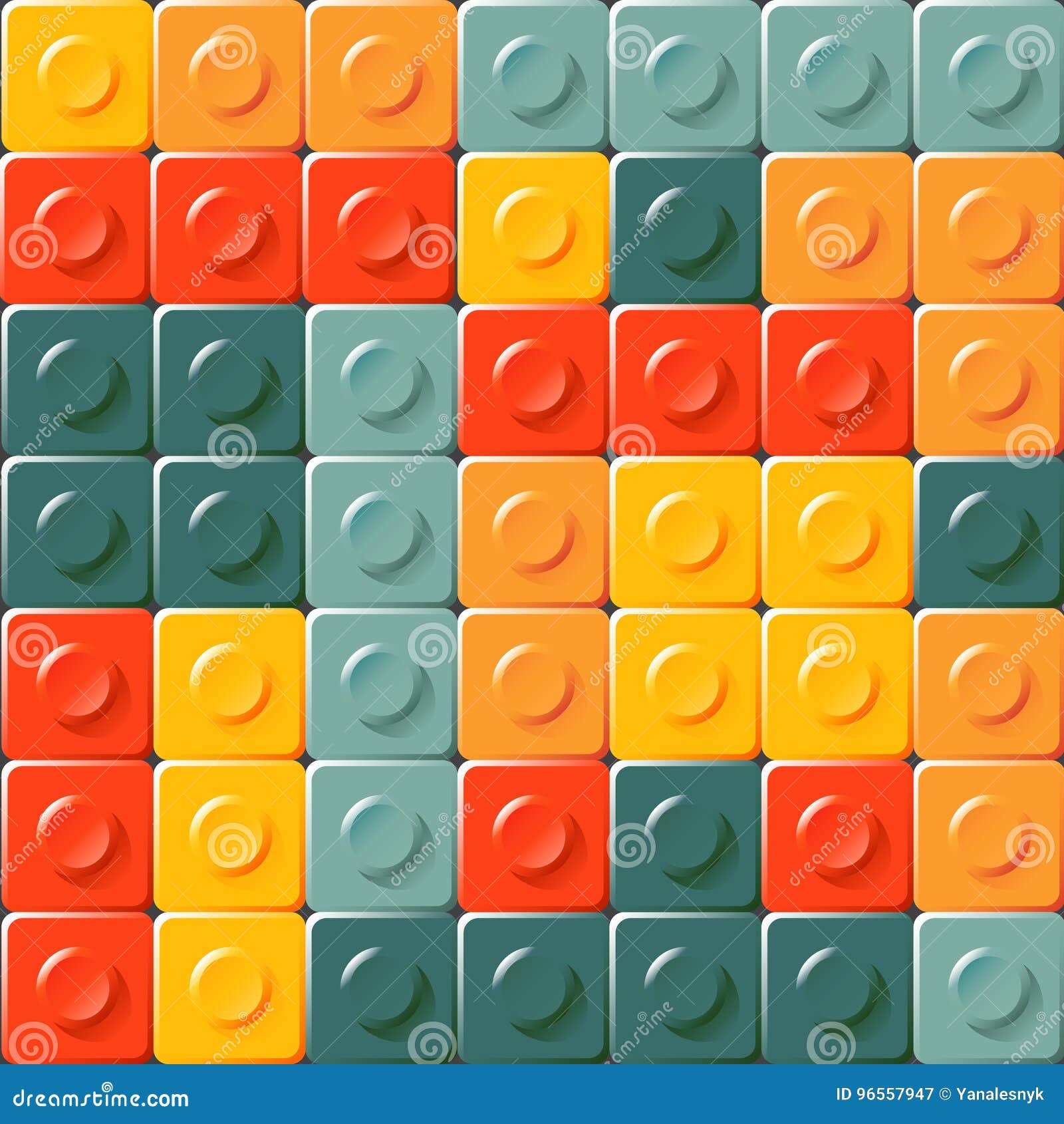 Plastic Block Seamless, Vector Background. Stock Vector - Illustration ...