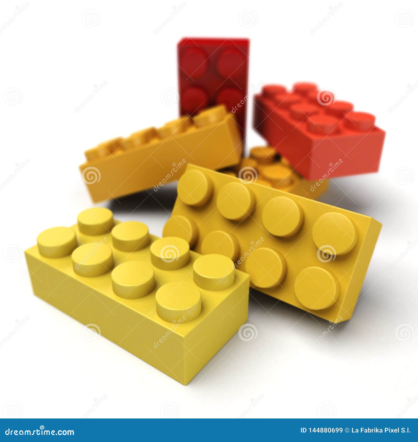 Plastic Blocks Red Yellow Close Up Stock Illustration - Illustration of ...