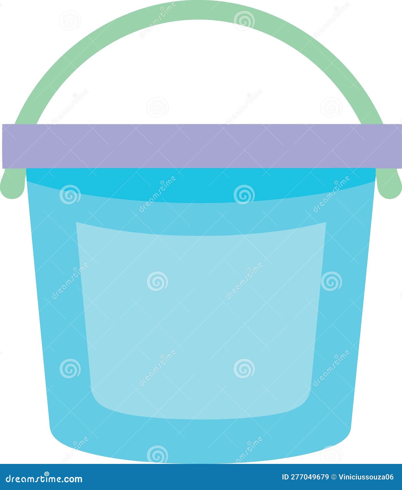 Plastic blue bucket object stock vector. Illustration of bucket - 277049679