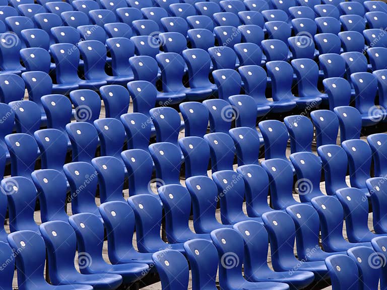 Plastic Blue Chairs Pattern Stock Image - Image of empty, horizontal ...
