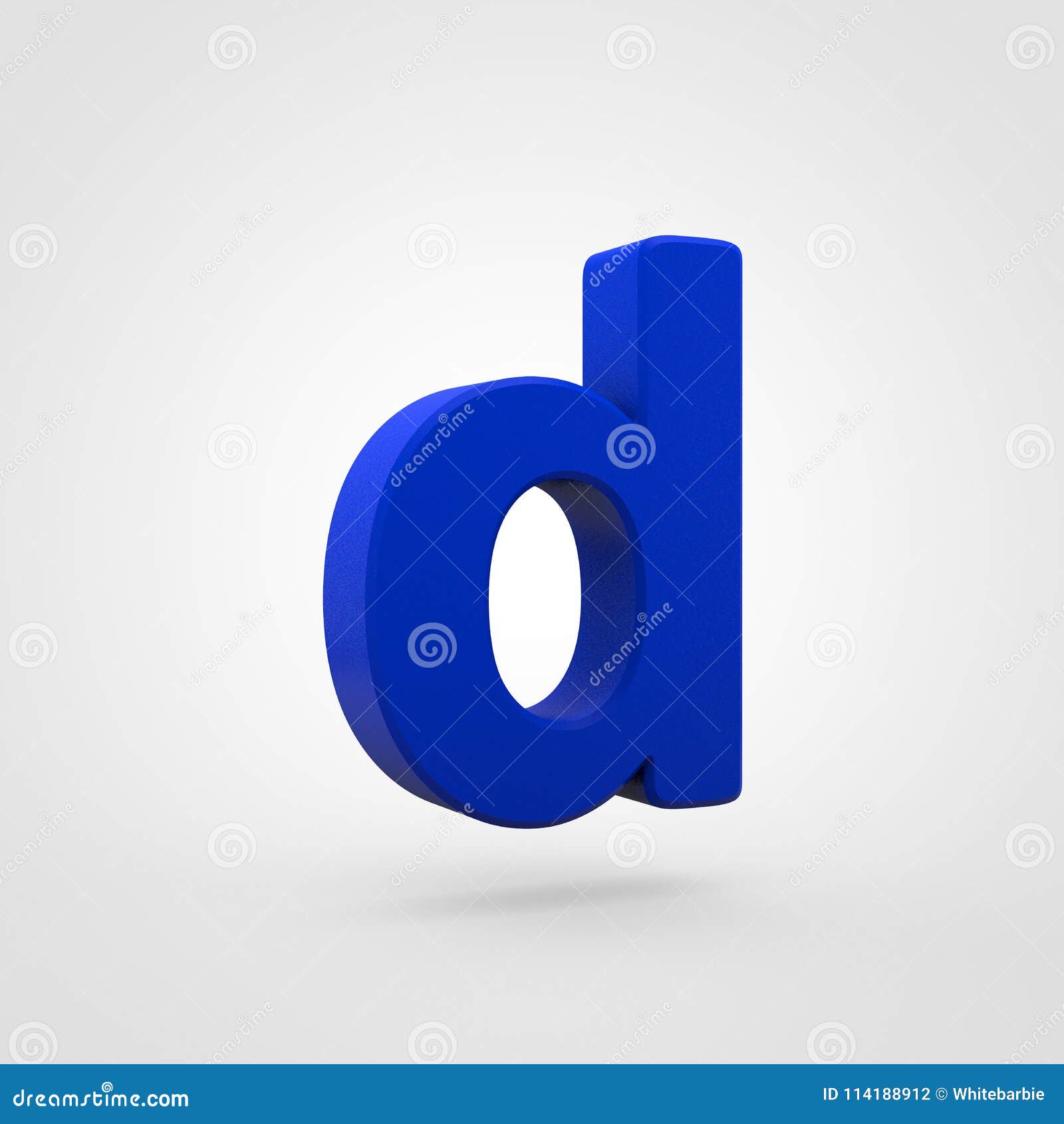 Plastic Blue Letter D Lowercase Isolated on White Background. Stock ...