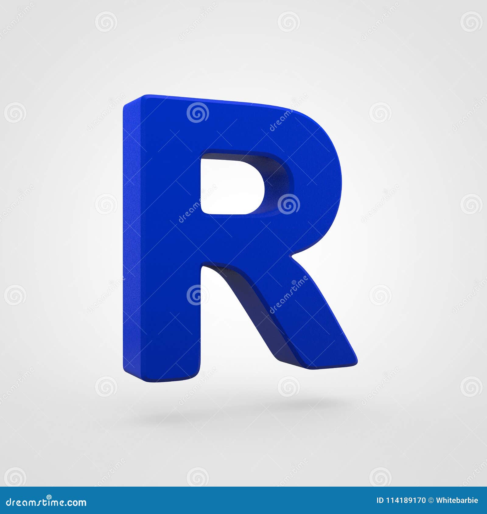 Plastic Blue Letter R Uppercase Isolated on White Background. Stock ...