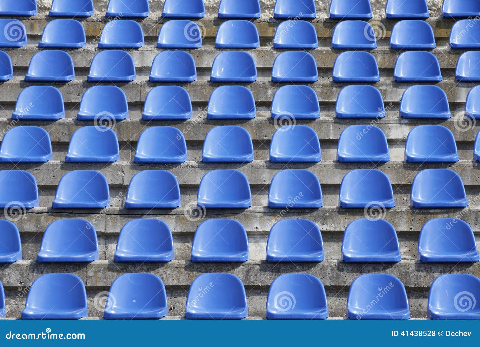 Plastic Blue Seats on Football Stadium Stock Photo - Image of column ...