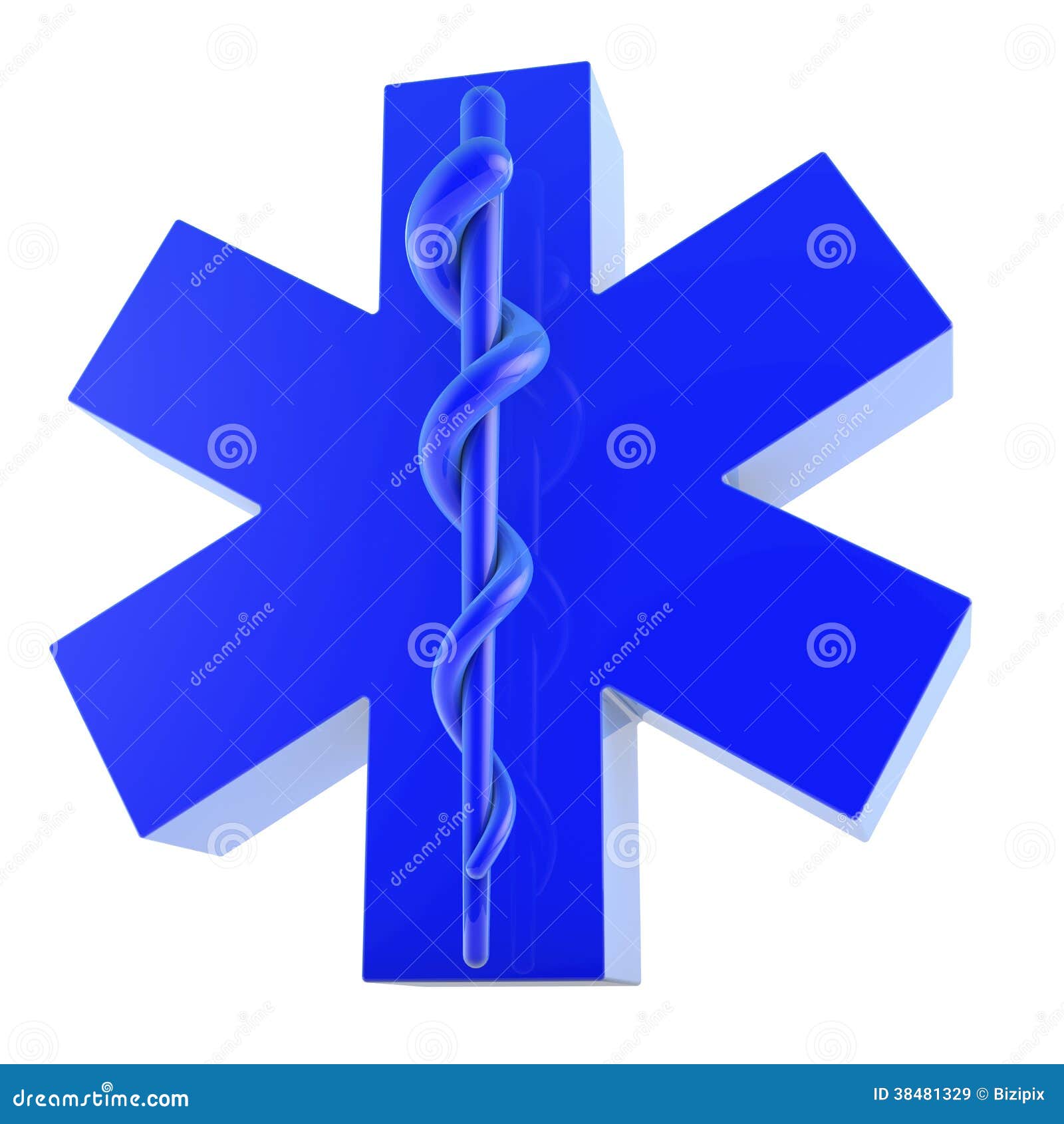 Plastic Blue Star of Life, from Bottom Right Stock Illustration ...