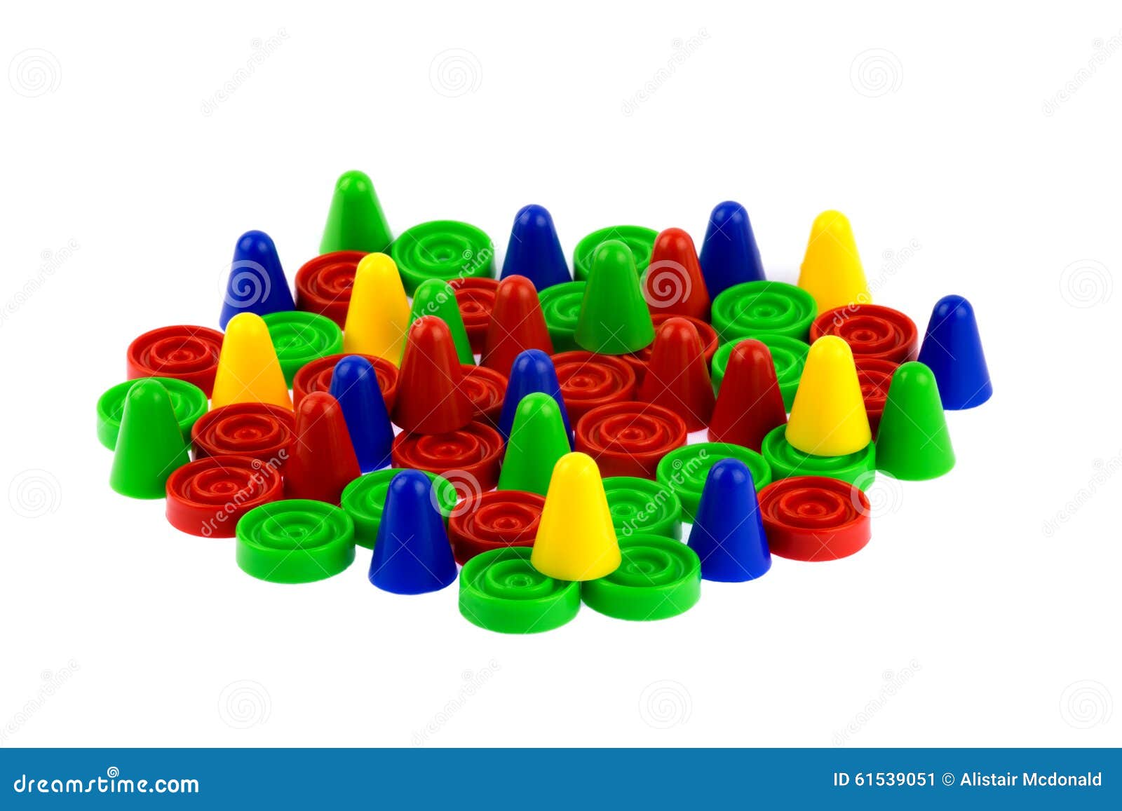 Plastic Board Game Pieces on White Background Stock Image - Image of ...